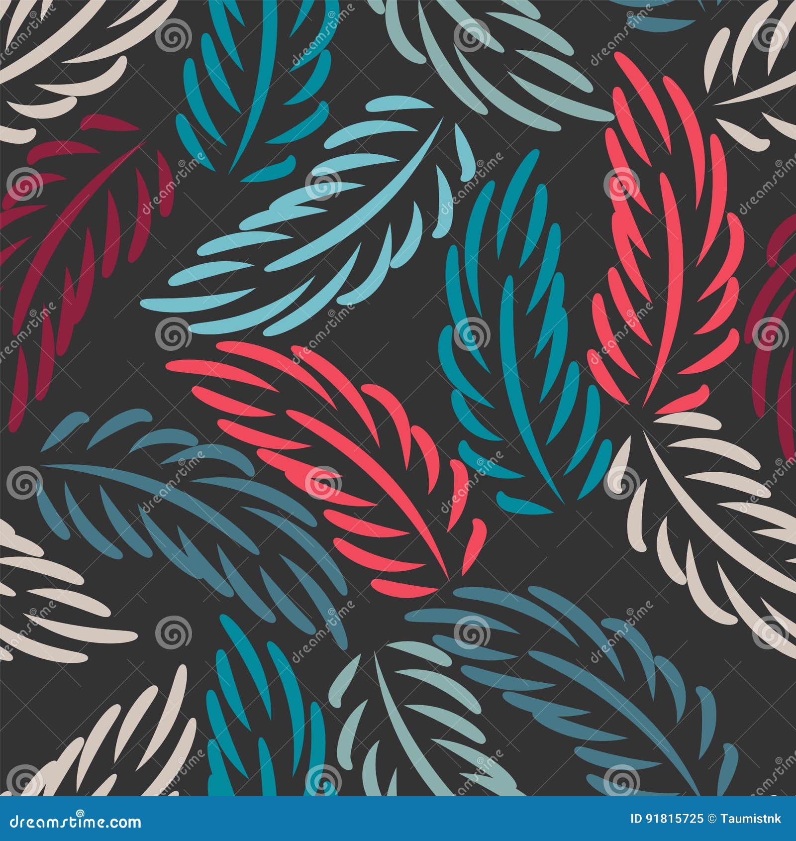 Doodle leaf pattern stock vector. Illustration of fabric - 91815725