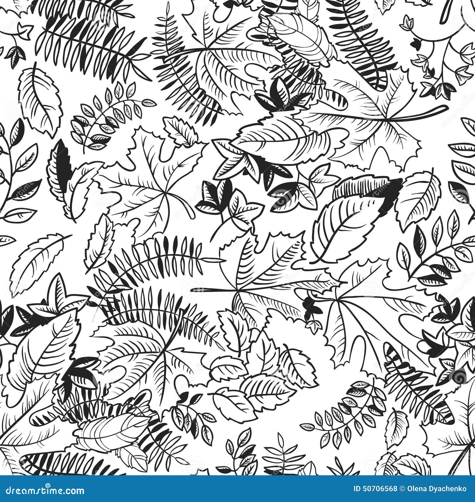 Doodle leaves stock vector. Illustration of branch, incomplete - 50706568