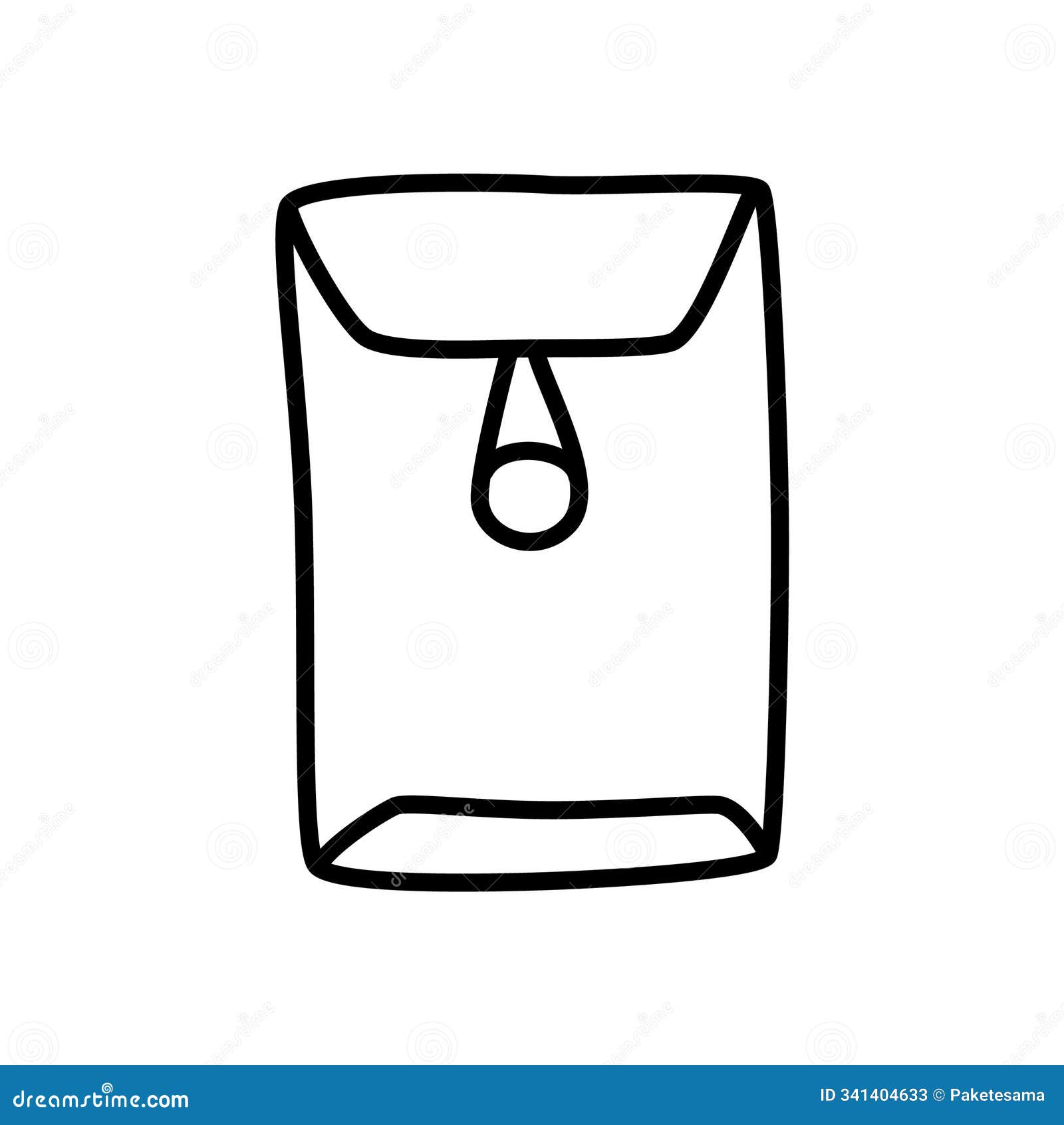 Doodle Letter, Open End Button String Envelope Hand Drawn with Thin ...