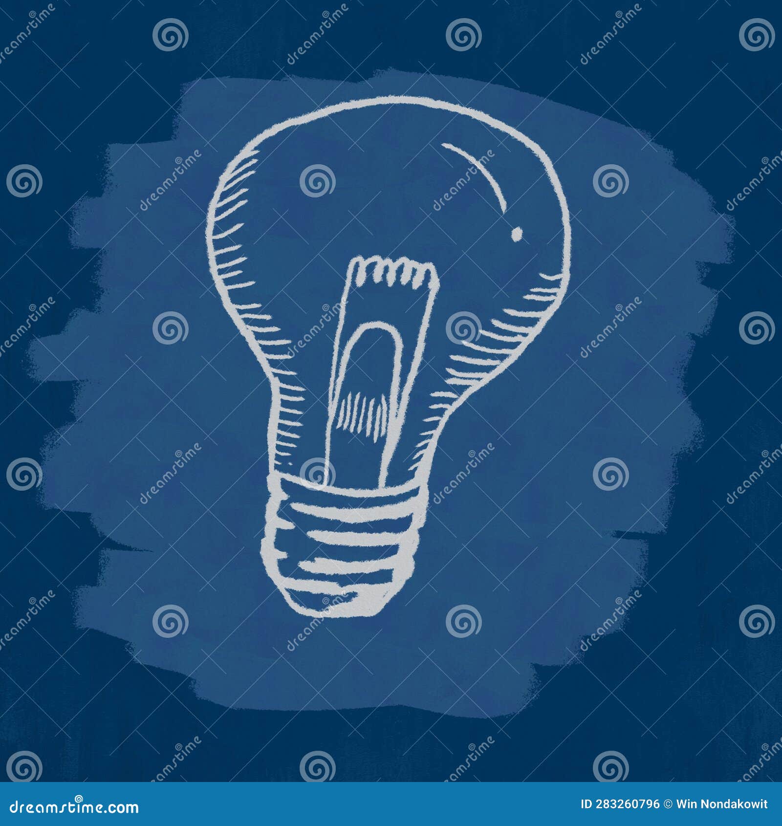 Doodle Light Bulb On Prussian Blue Painting Royalty-Free Stock Image ...