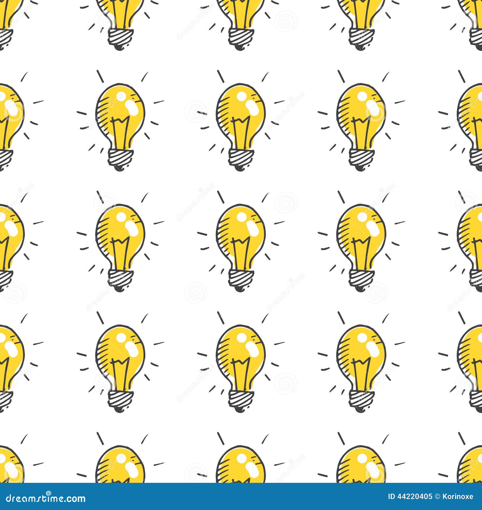 Doodle light bulbs stock vector. Illustration of bright - 44220405