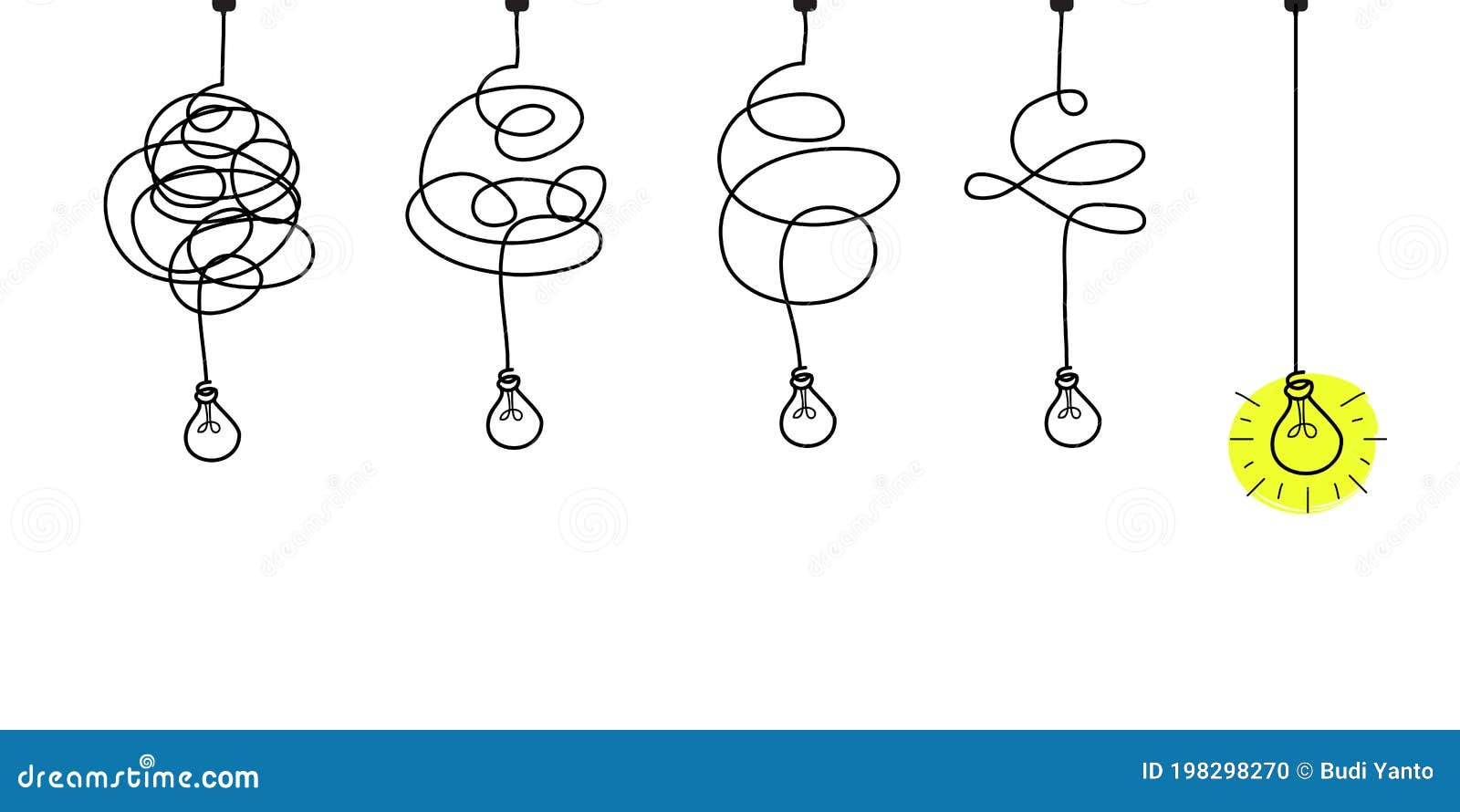 Doodle Lightbulbs Idea Icon. Simplifying the Complex Stock Vector ...