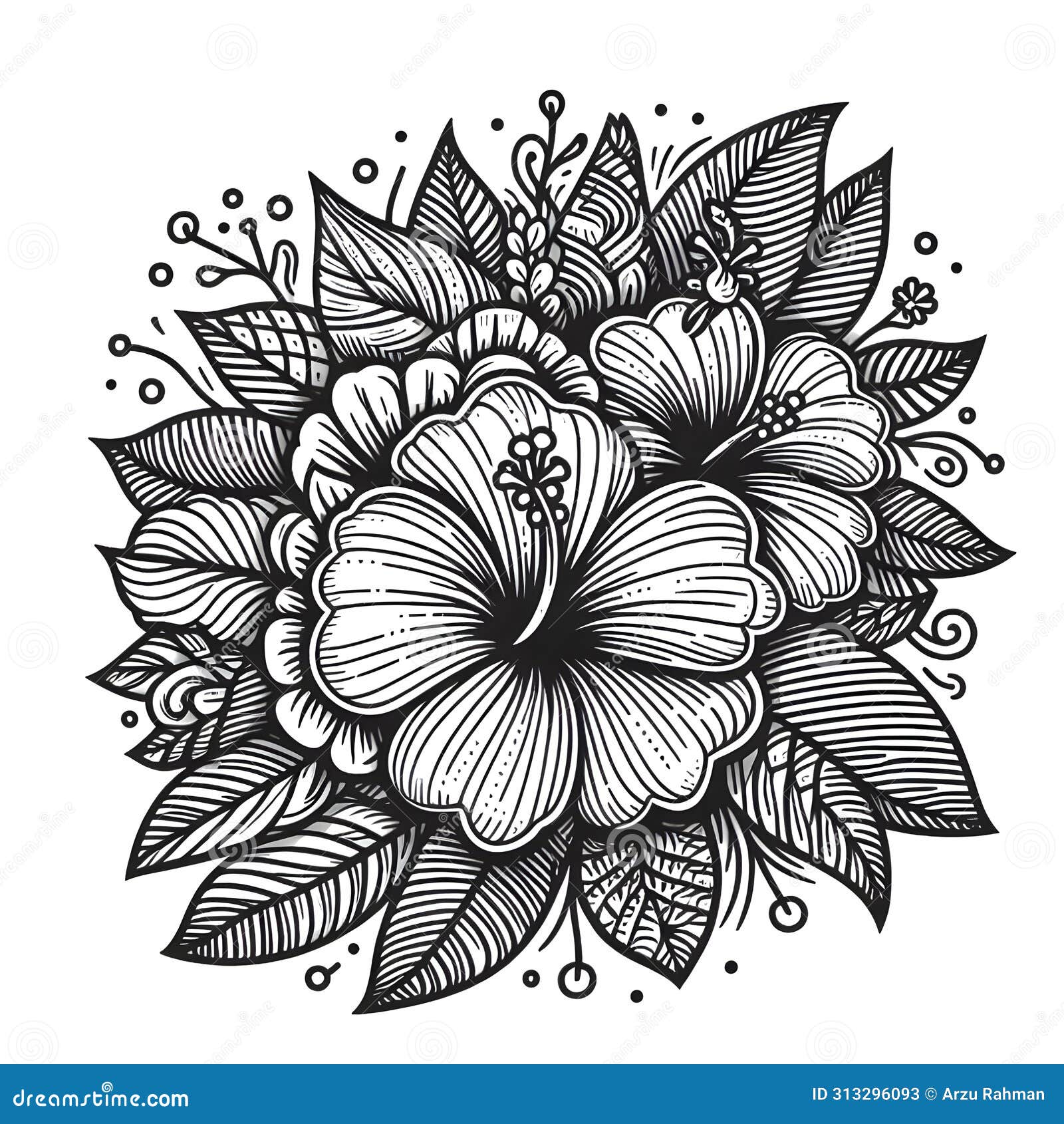 Doodle Line Art Coloring Page Ill Stock Illustration - Illustration of ...