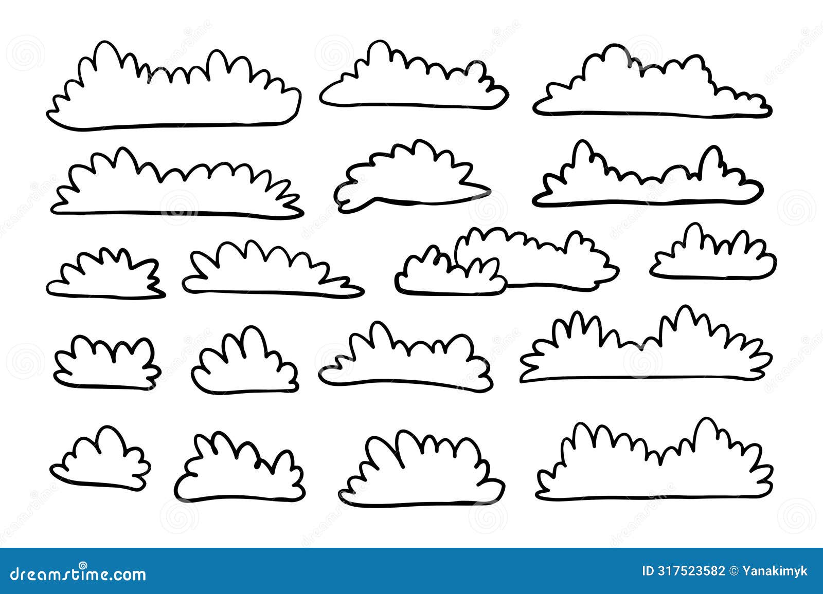 Doodle Line Cloud Hand Drawn in the Sky Stock Vector - Illustration of ...