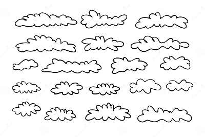 Doodle Line Cloud Hand Drawn in the Sky Stock Vector - Illustration of ...
