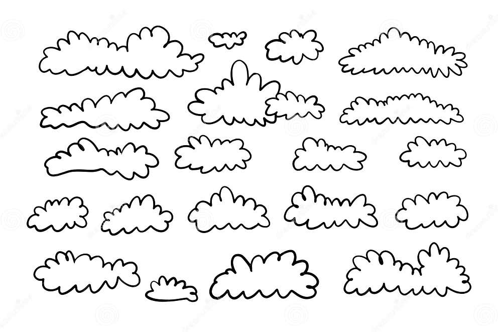 Doodle Line Cloud Hand Drawn in the Sky Stock Illustration ...