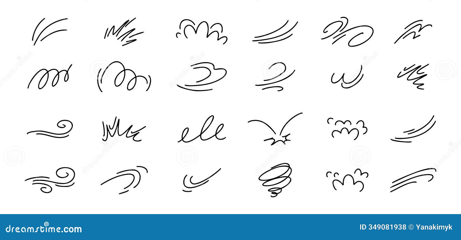 Doodle Line Wind Moving Set. Breath Of The Typhoon. Flat Wind Moves ...