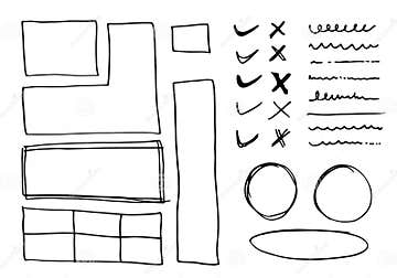 Doodle Lines and Curves Vector. Set of Simple Doodle Lines, Curves ...