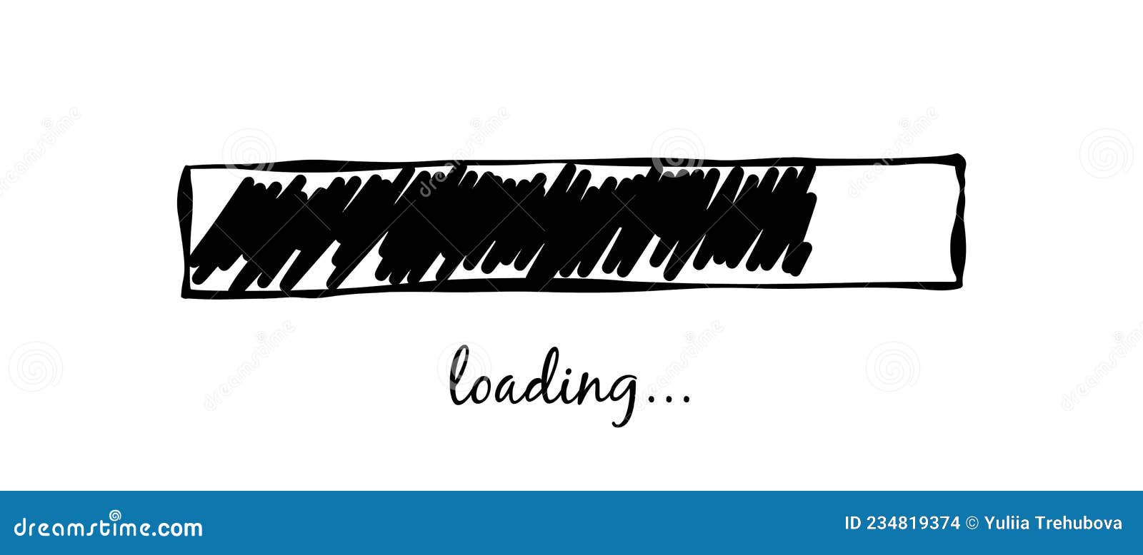 Doodle Loading Bar. Design Element Progress Speed. Status of Completion ...
