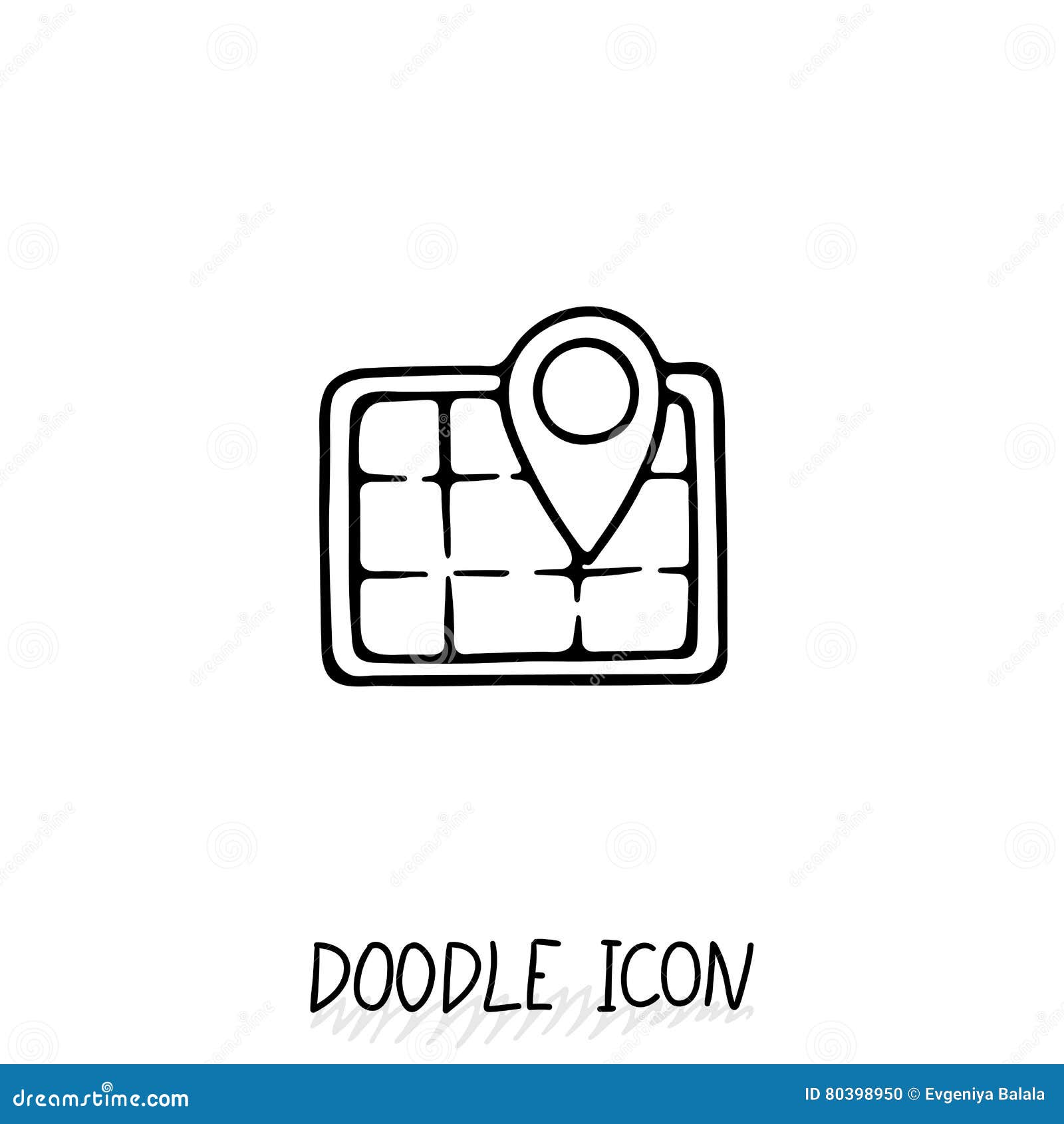 Doodle Location Icon. Map Pictogram Stock Vector - Illustration of ...