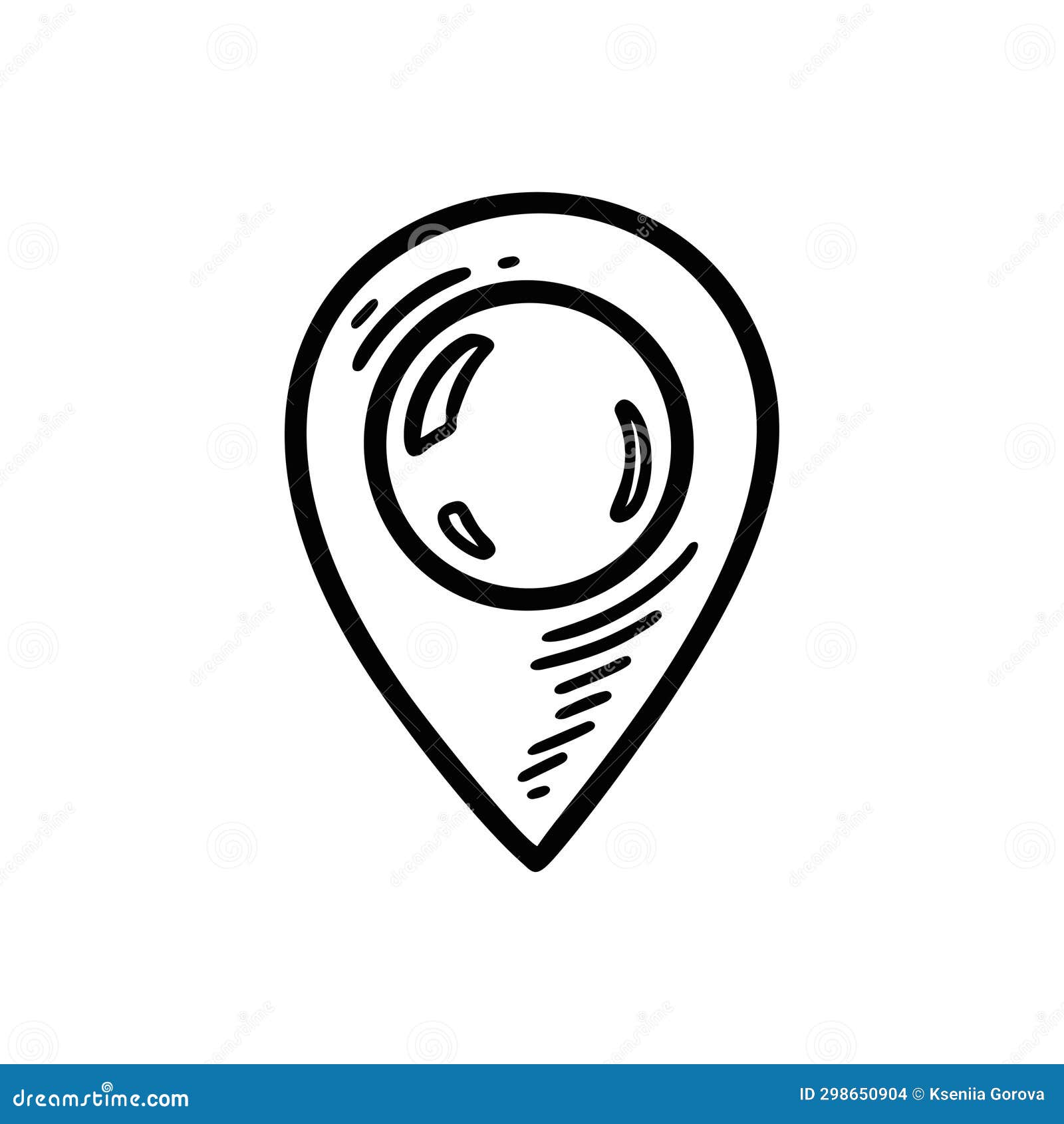 Doodle Location Pin Icon. Hand Drawn Sketch Gps Location Marker Stock ...