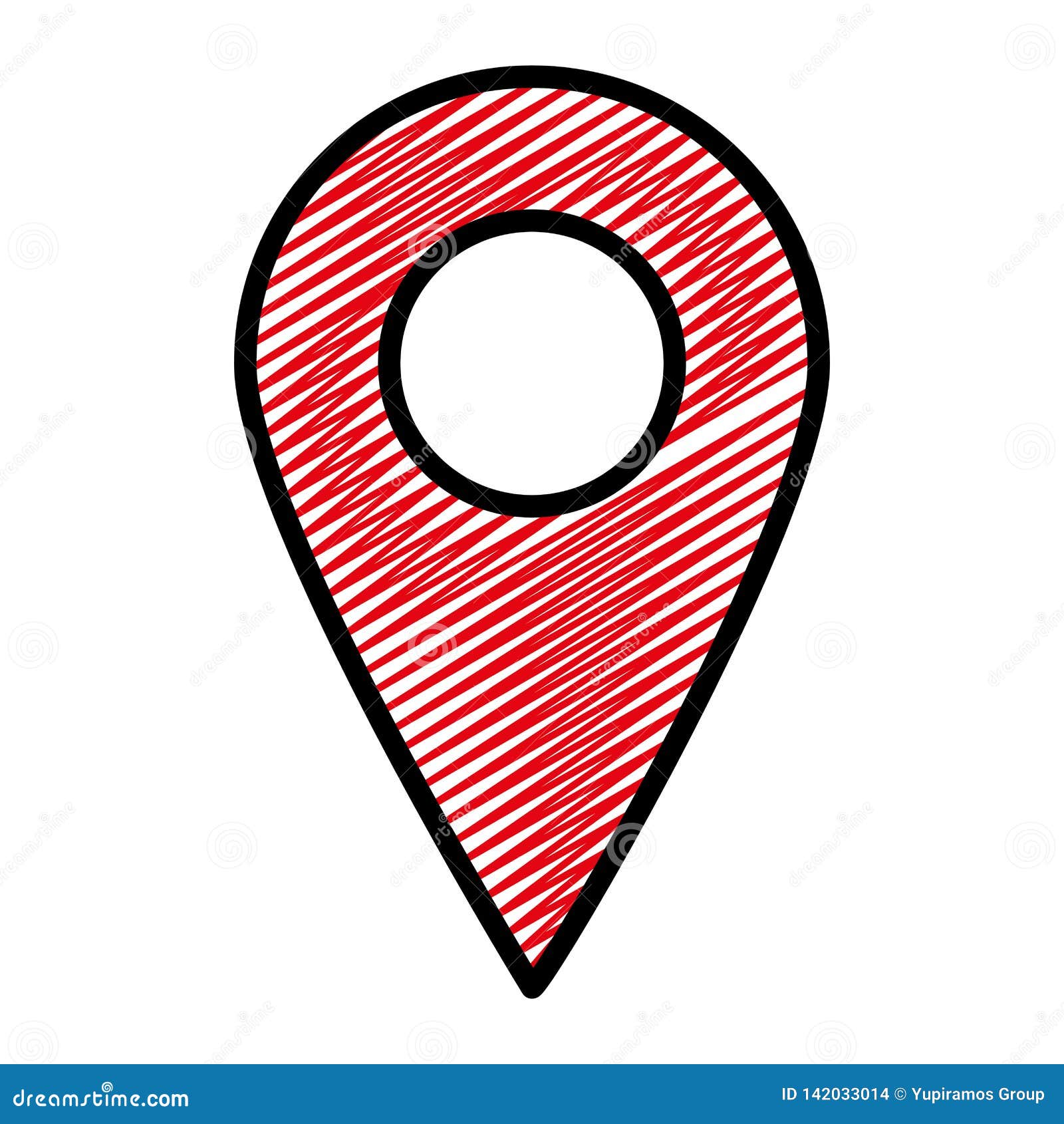 Doodle Location Symbol Map Geography Direction Stock Vector ...