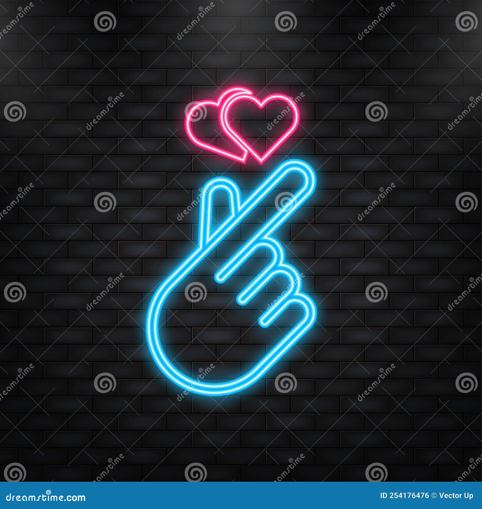 Doodle Love Heart Hand Gesture for Print Design. Vector Illustration ...