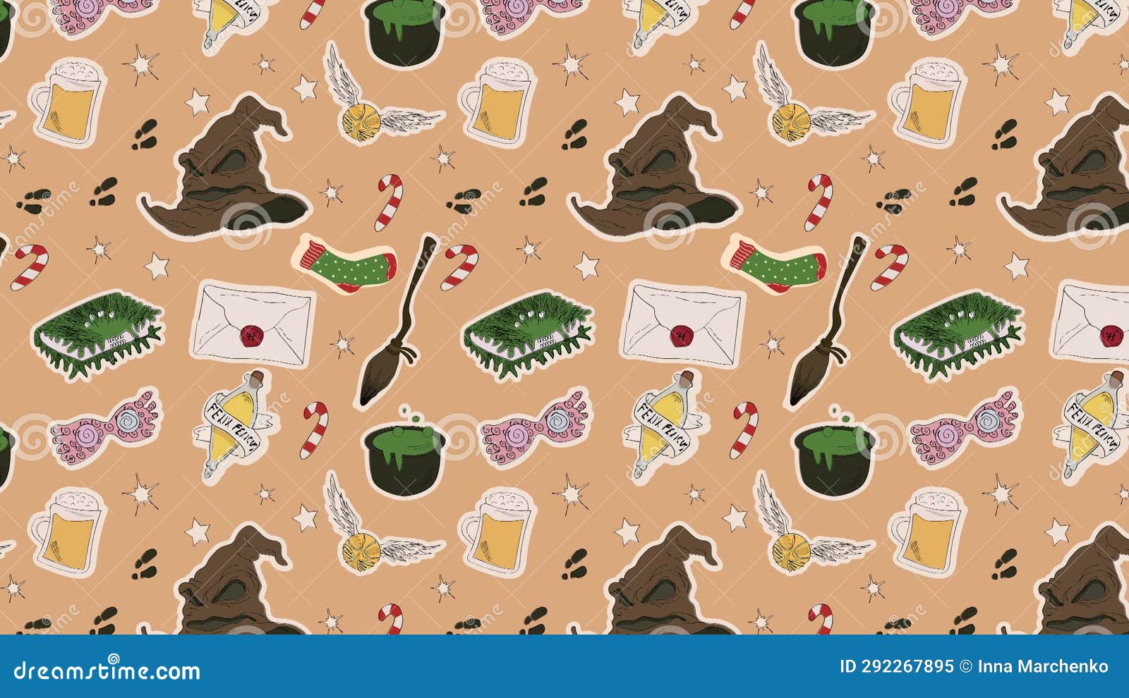 Doodle Magic Things from a Wizard School Animation Loop Background ...