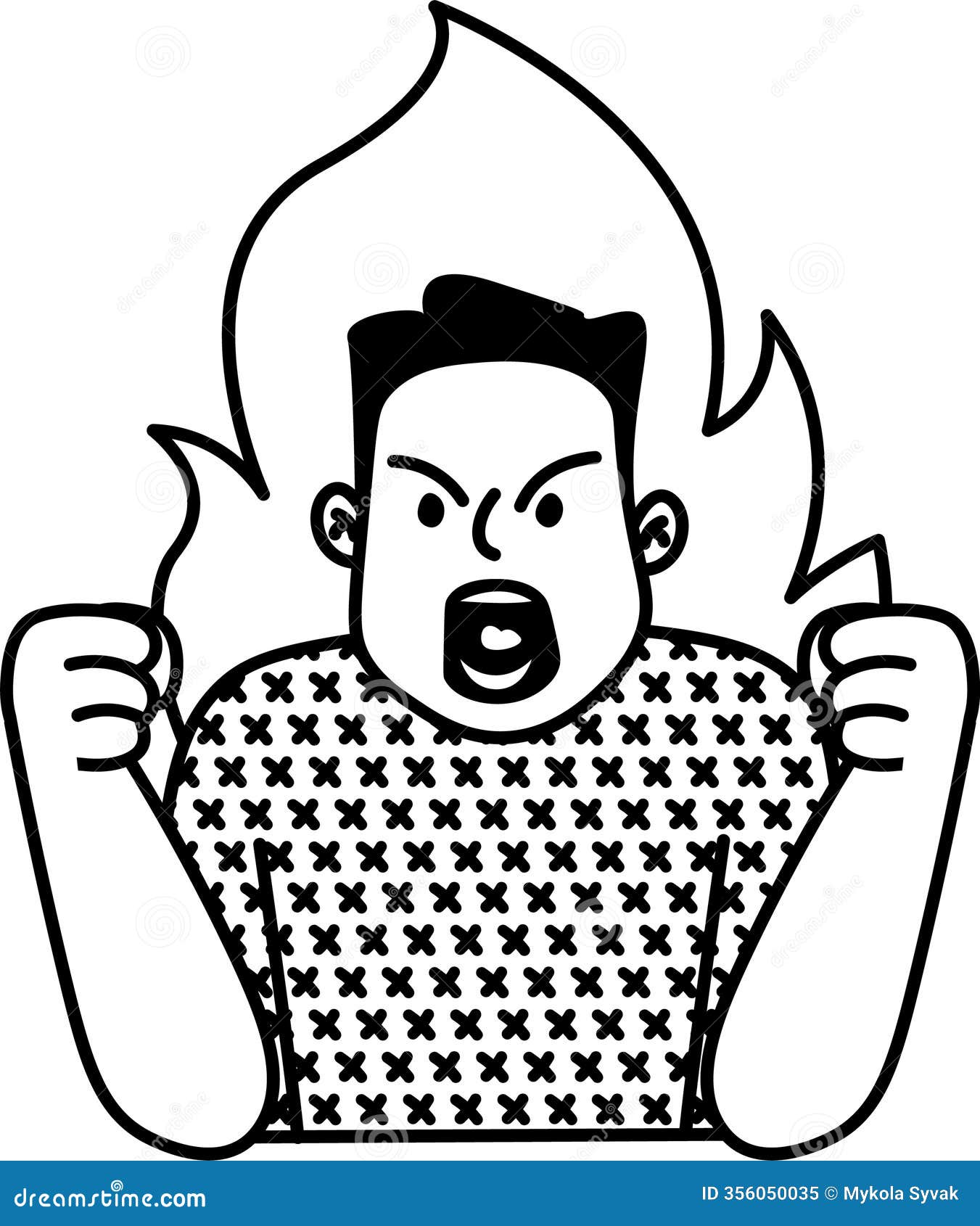Doodle Man Character Angry Gesture Stock Illustration - Illustration of ...