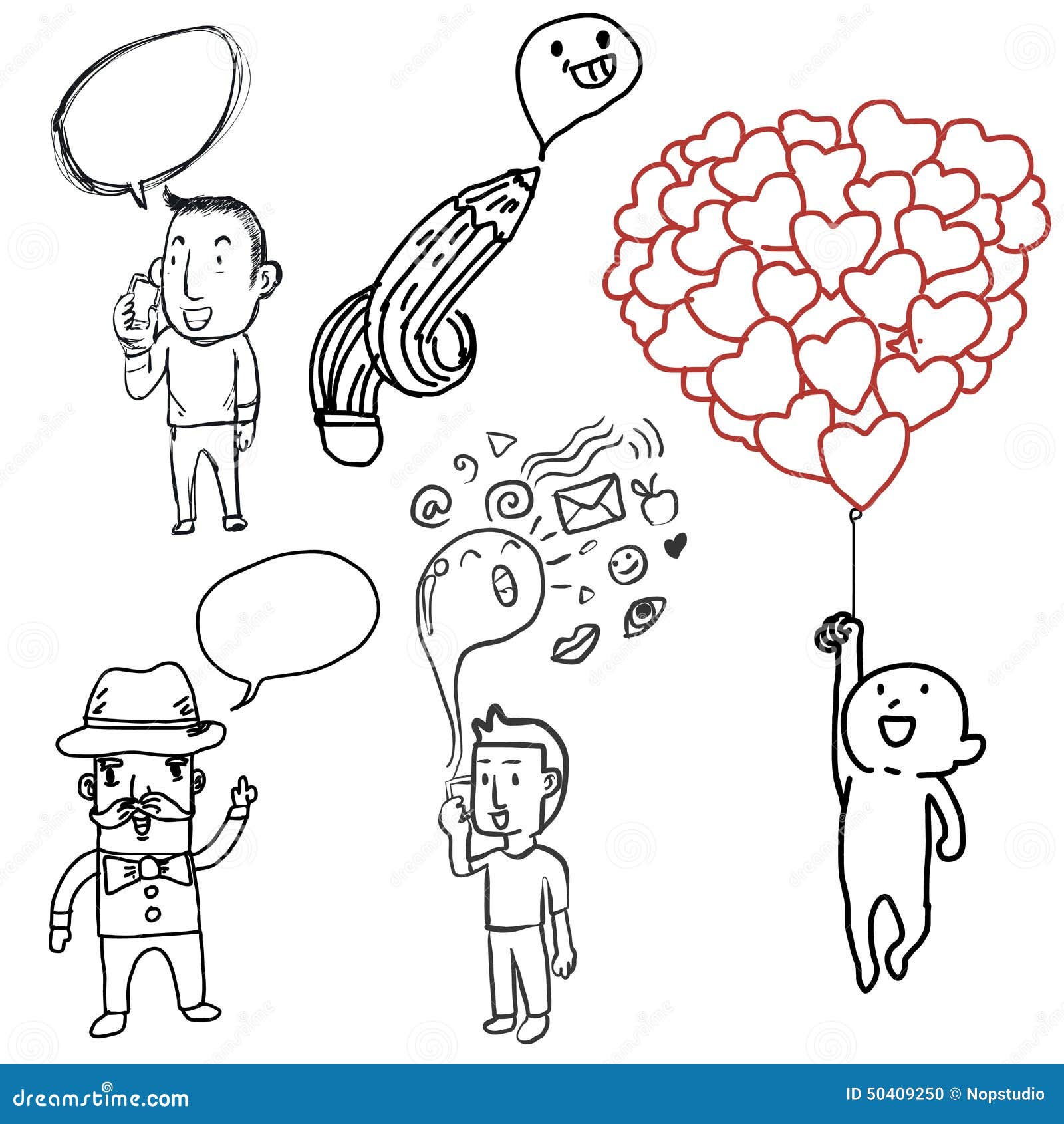 Doodle man stock vector. Illustration of cheerful, style - 50409250