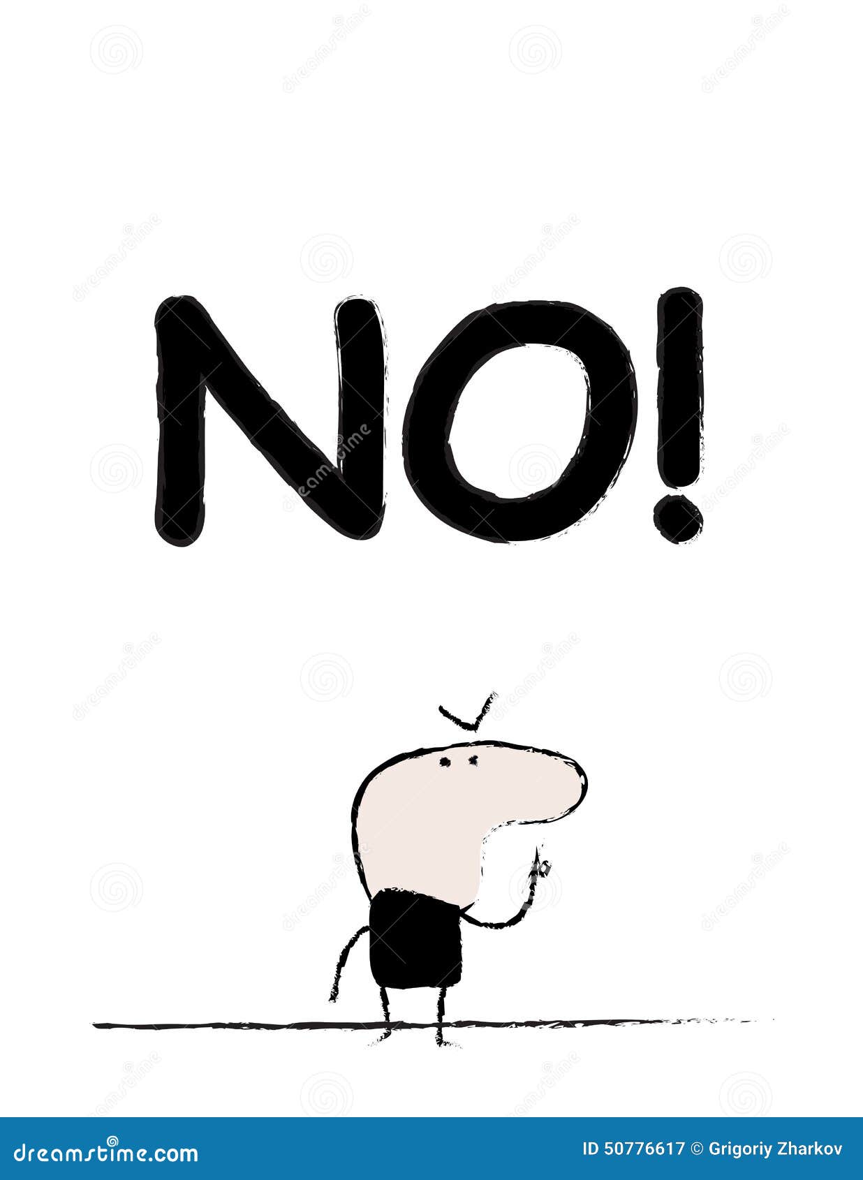 Doodle man NO stop sign stock vector. Illustration of conference - 50776617