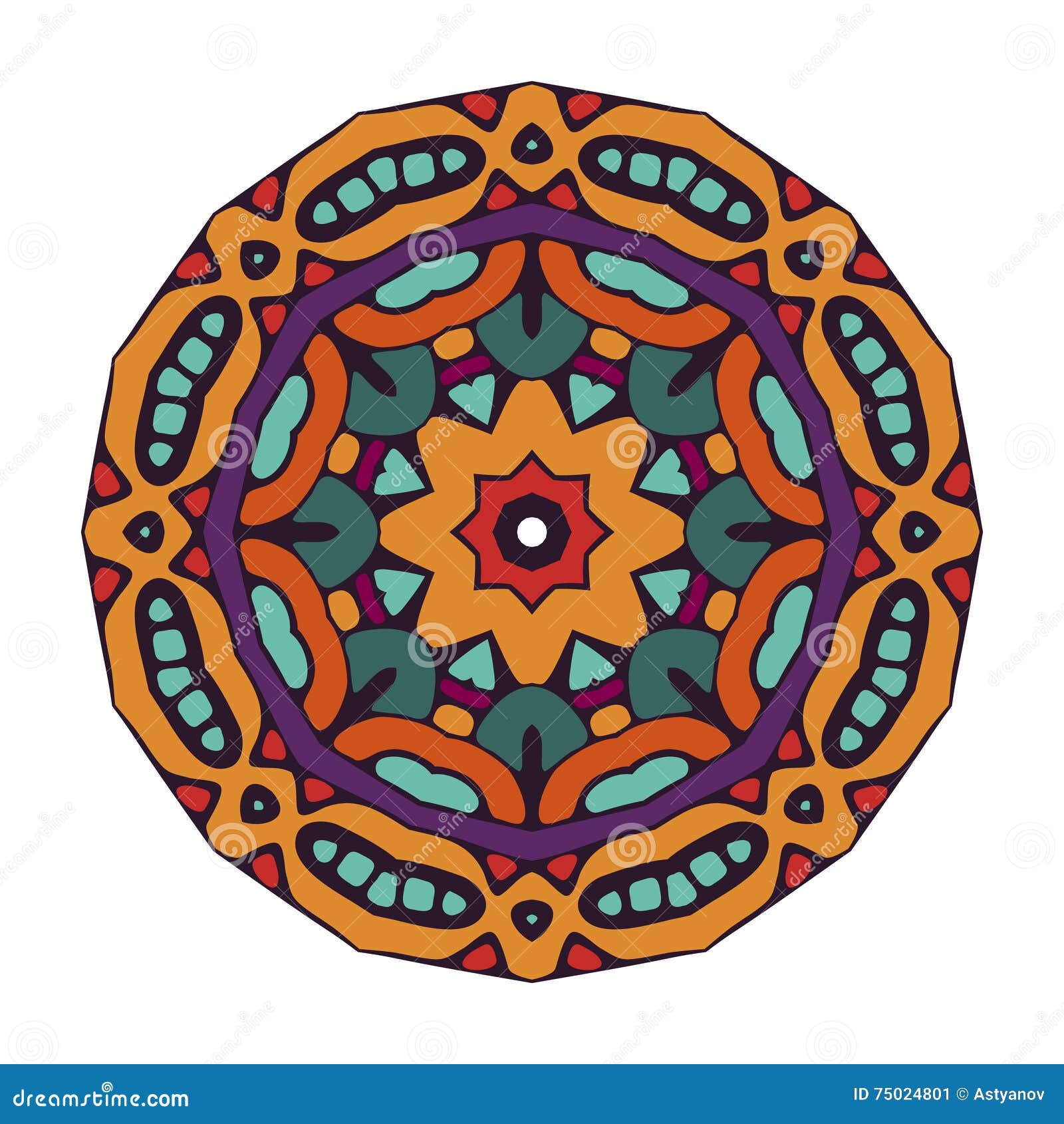 Doodle mandala design stock vector. Illustration of indian - 75024801