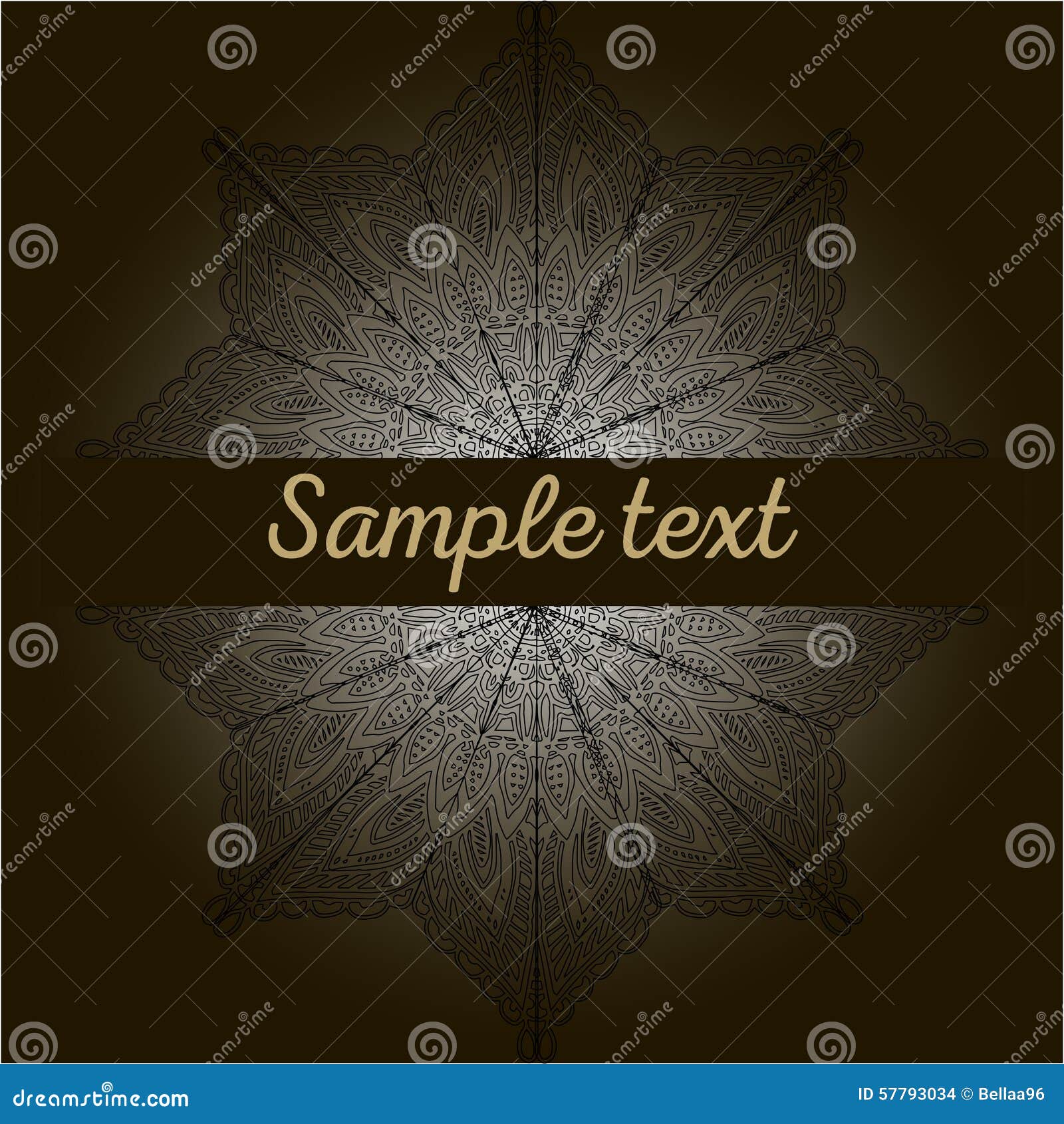 Doodle mandala sample text stock vector. Illustration of black - 57793034