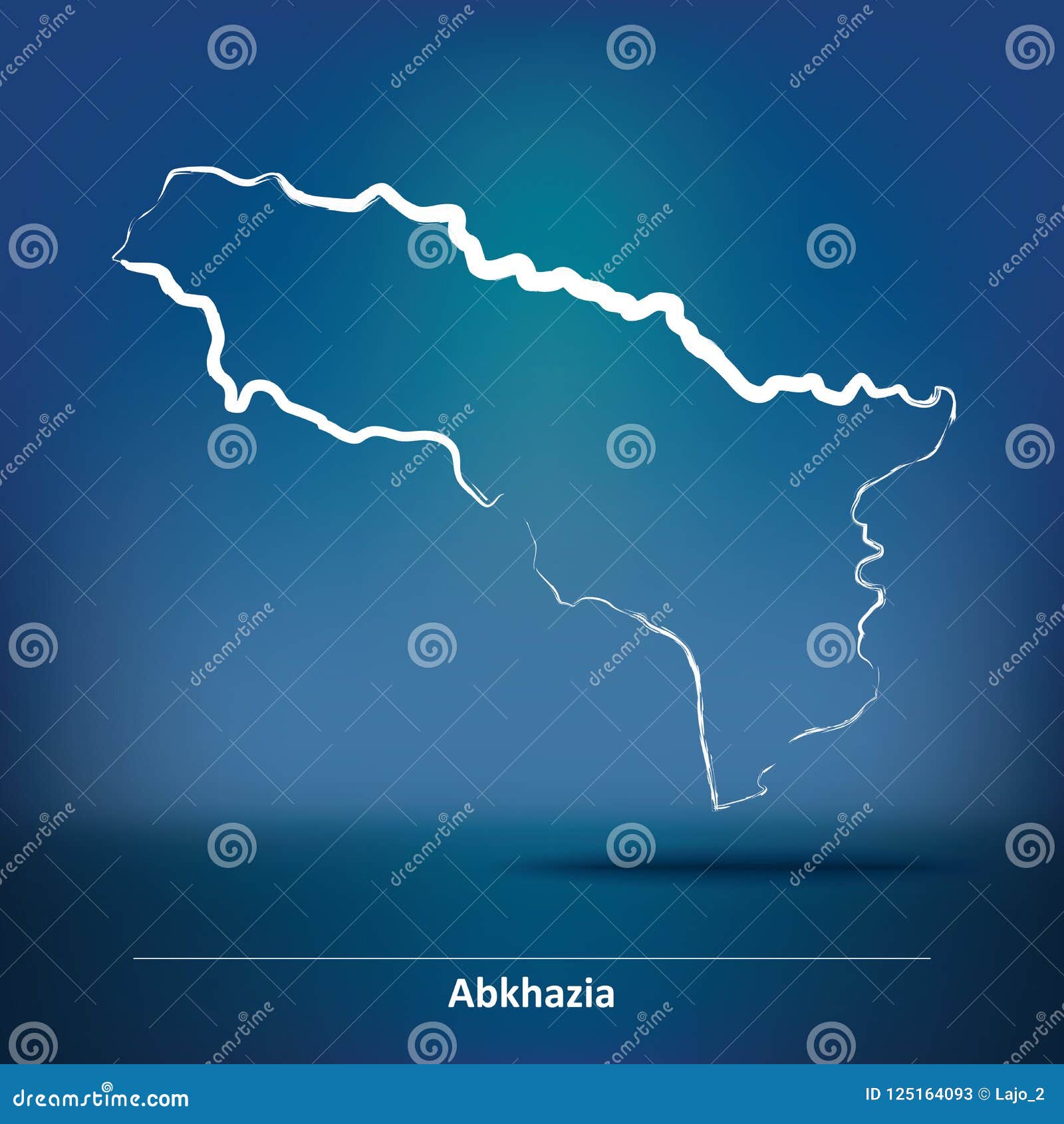Doodle Map of Abkhazia stock vector. Illustration of saakashvili ...