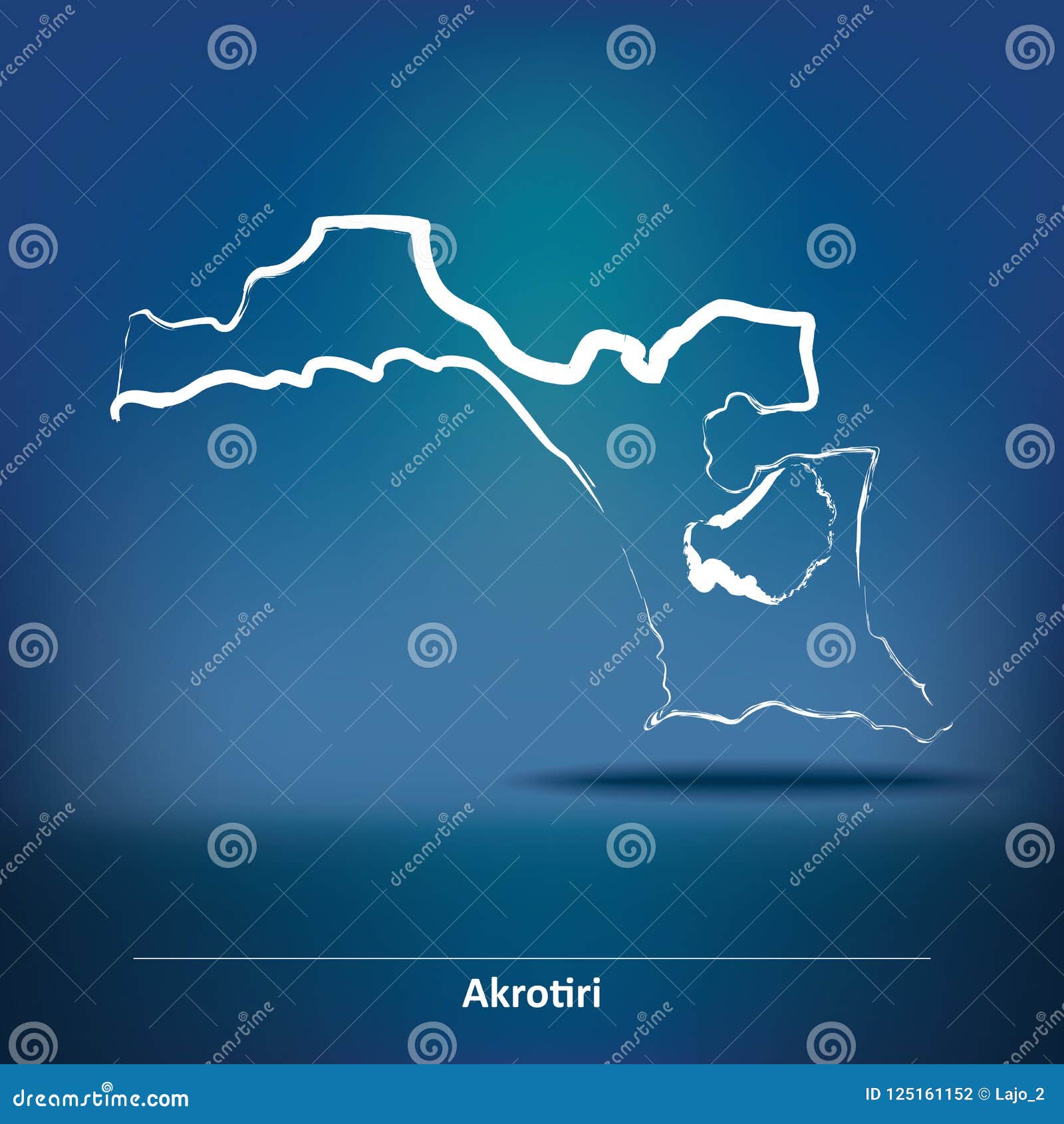 Doodle Map of Akrotiri stock vector. Illustration of east - 125161152