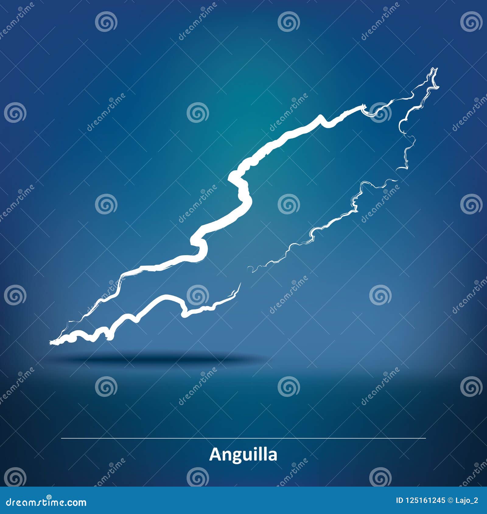 Doodle Map of Anguilla stock vector. Illustration of outline - 125161245
