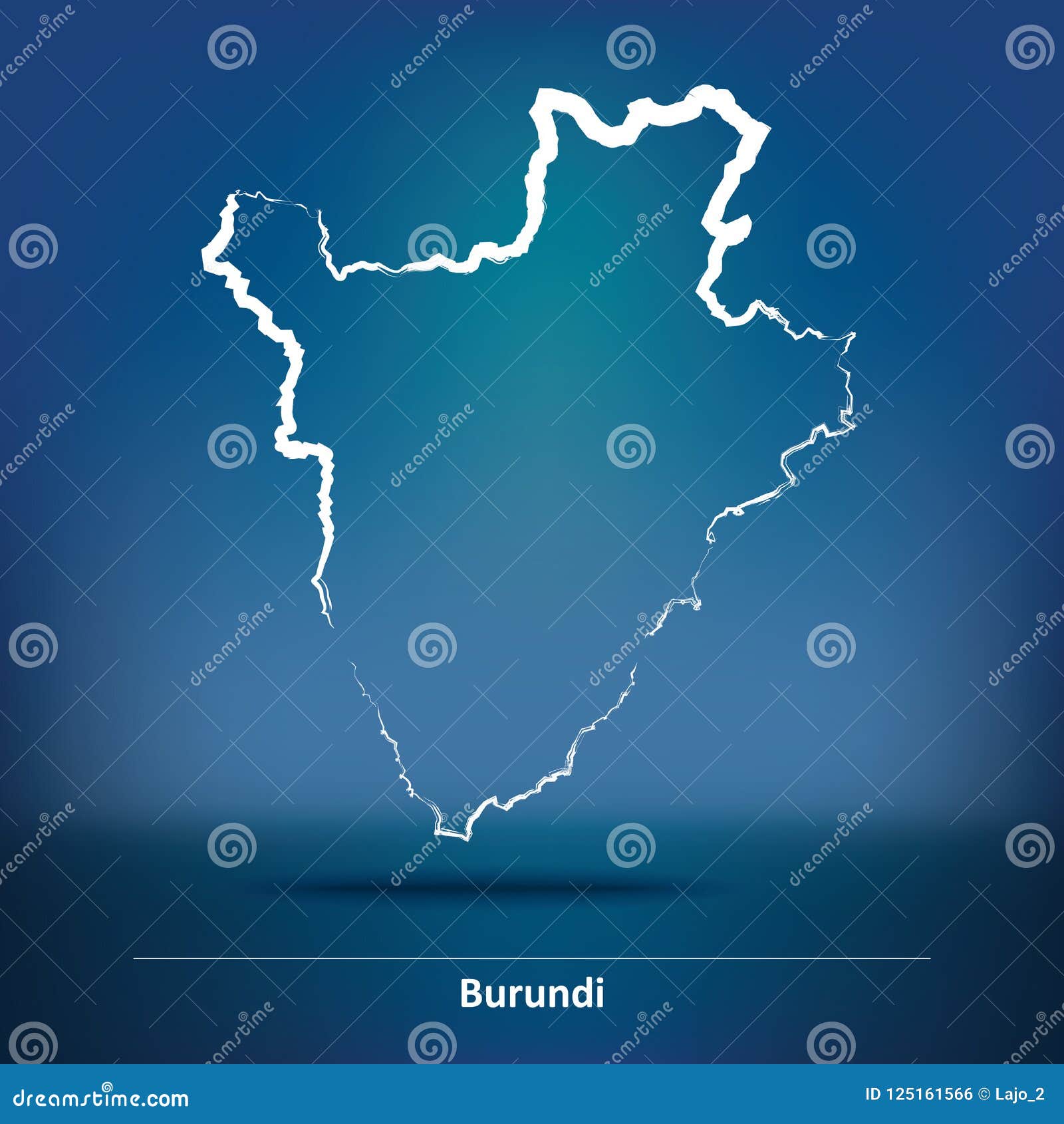 Doodle Map of Burundi stock vector. Illustration of icon - 125161566
