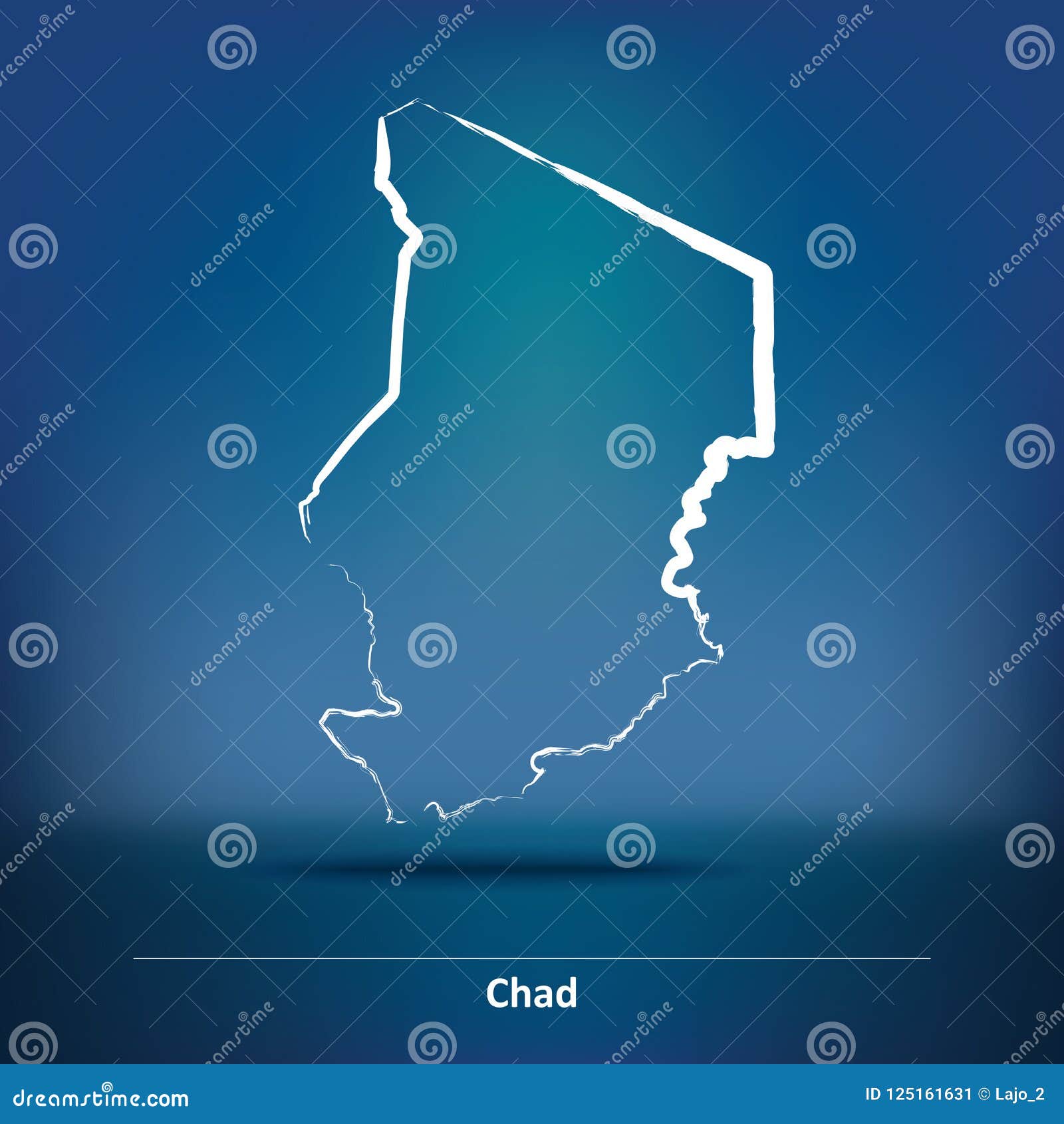 Doodle Map of Chad stock vector. Illustration of travel - 125161631