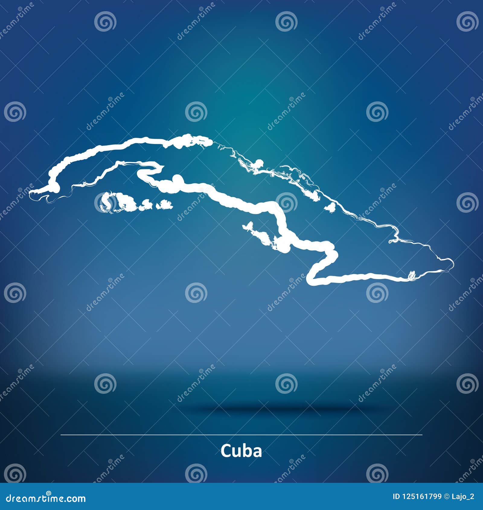 Doodle Map of Cuba stock vector. Illustration of havana - 125161799