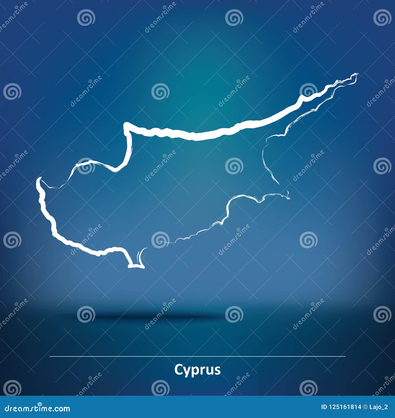 Doodle Map of Cyprus stock vector. Illustration of territory - 125161814