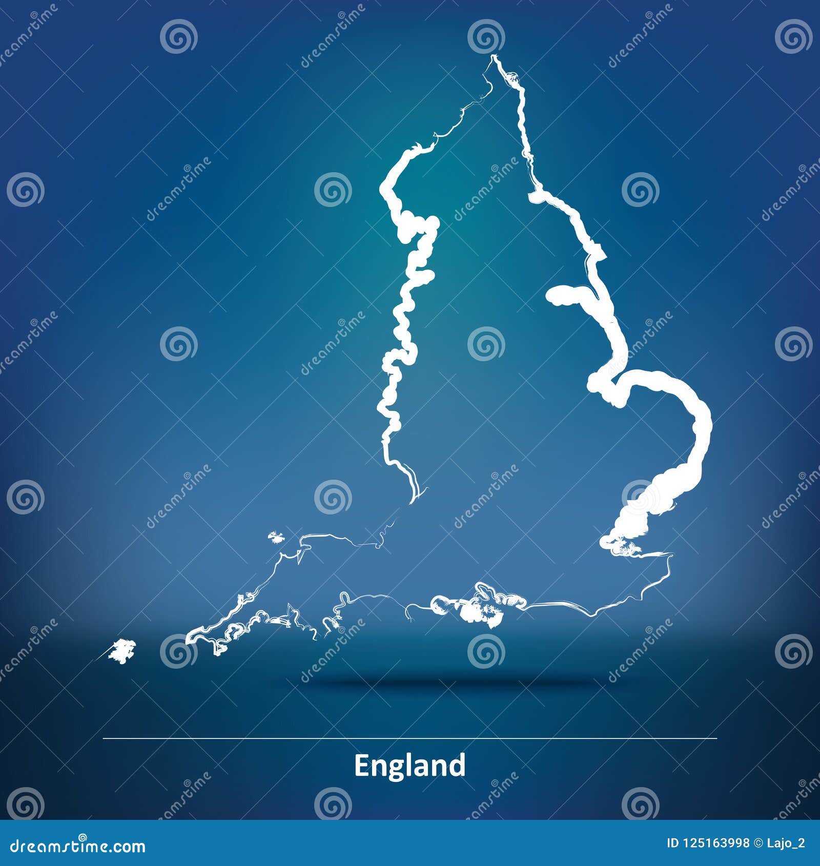 Doodle Map of England stock vector. Illustration of english - 125163998