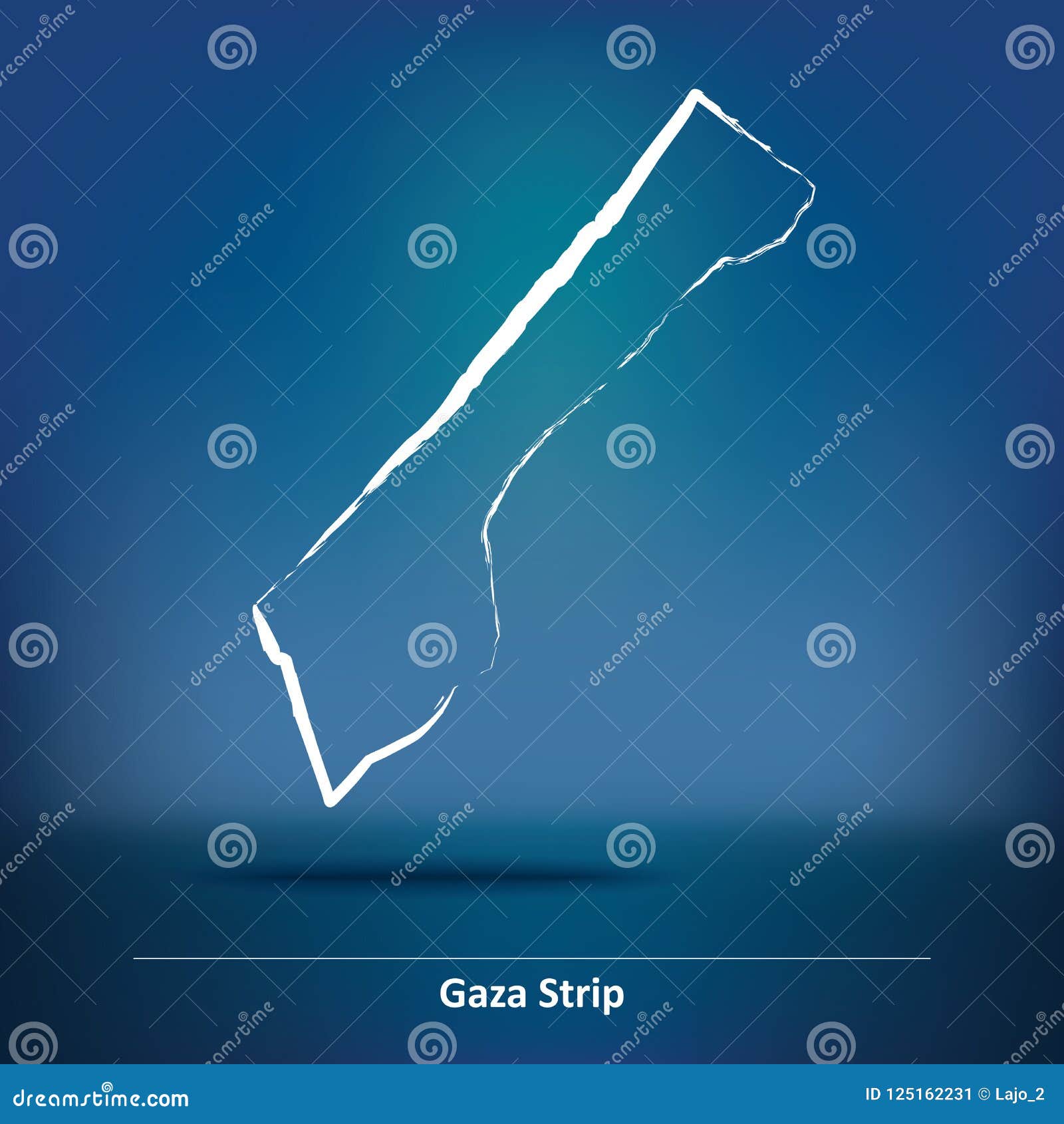 Doodle Map of Gaza Strip stock vector. Illustration of pattern - 125162231