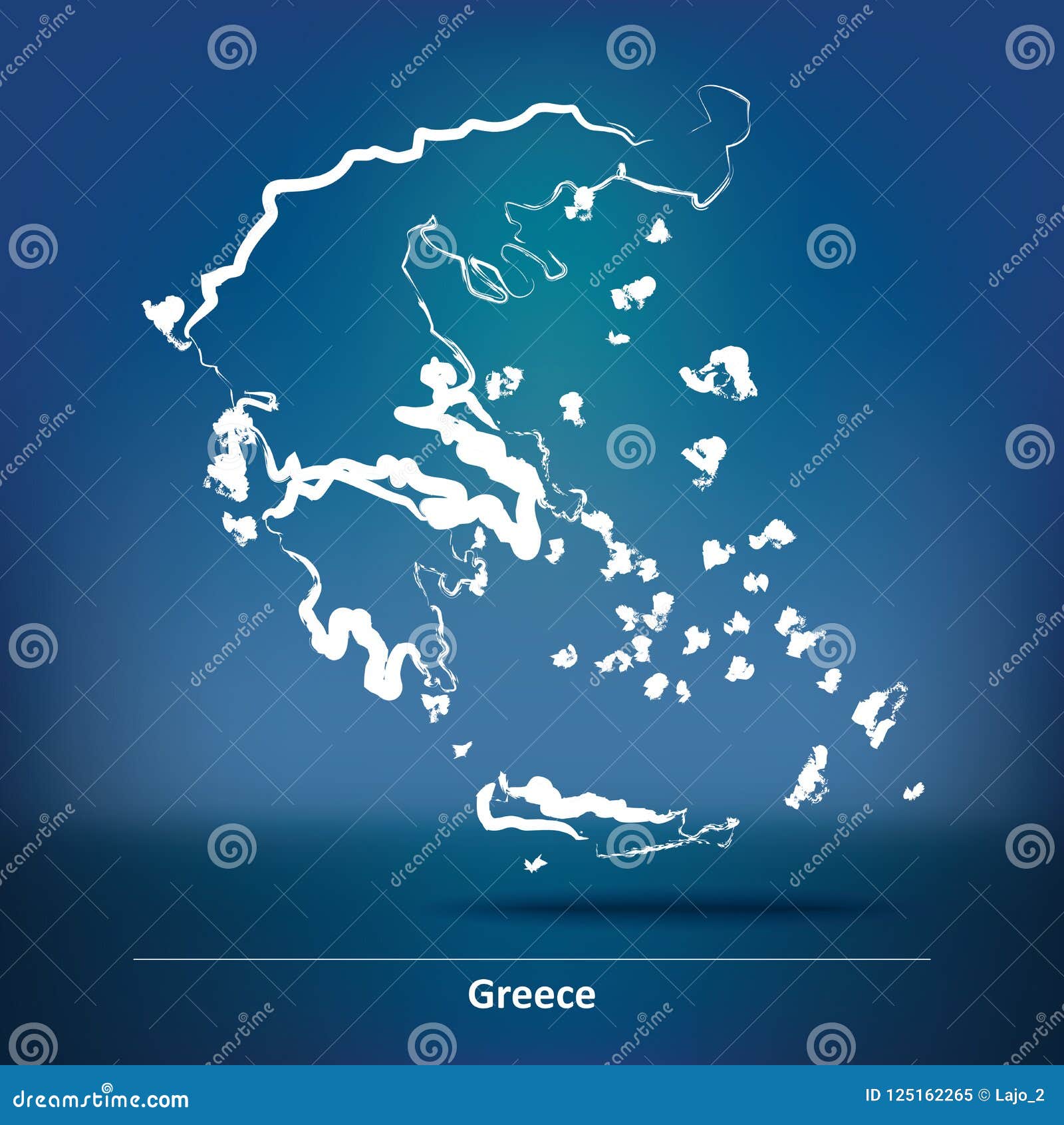 Doodle Map of Greece stock vector. Illustration of land - 125162265
