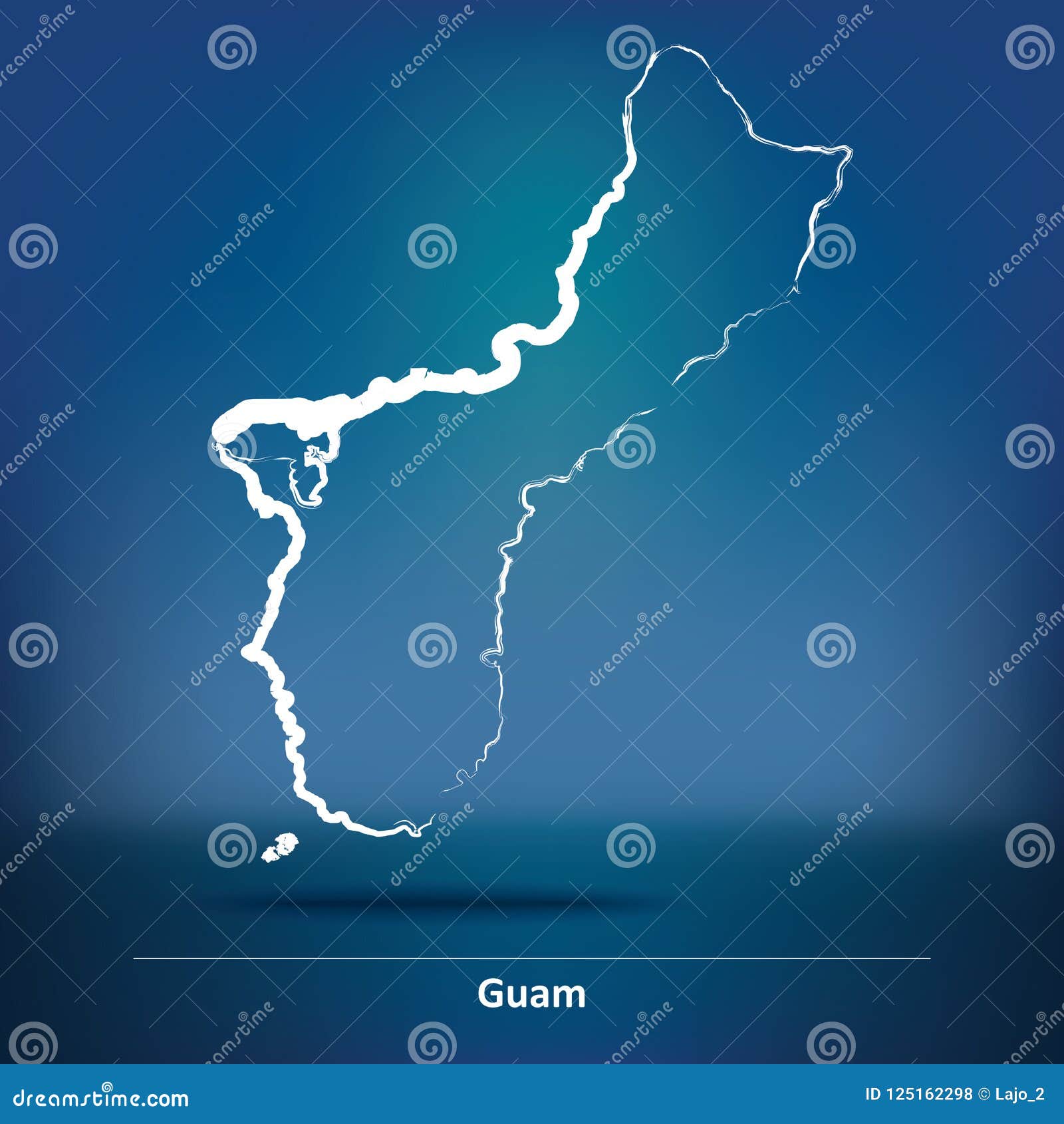 Doodle Map of Guam stock vector. Illustration of outline - 125162298