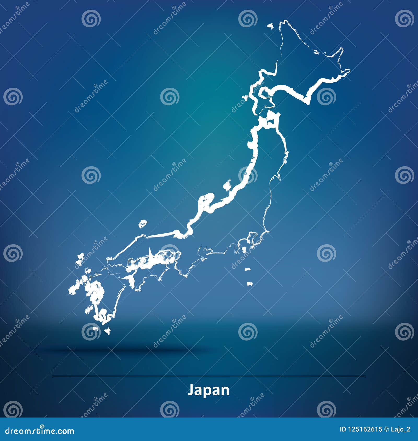 Doodle Map of Japan stock vector. Illustration of national - 125162615