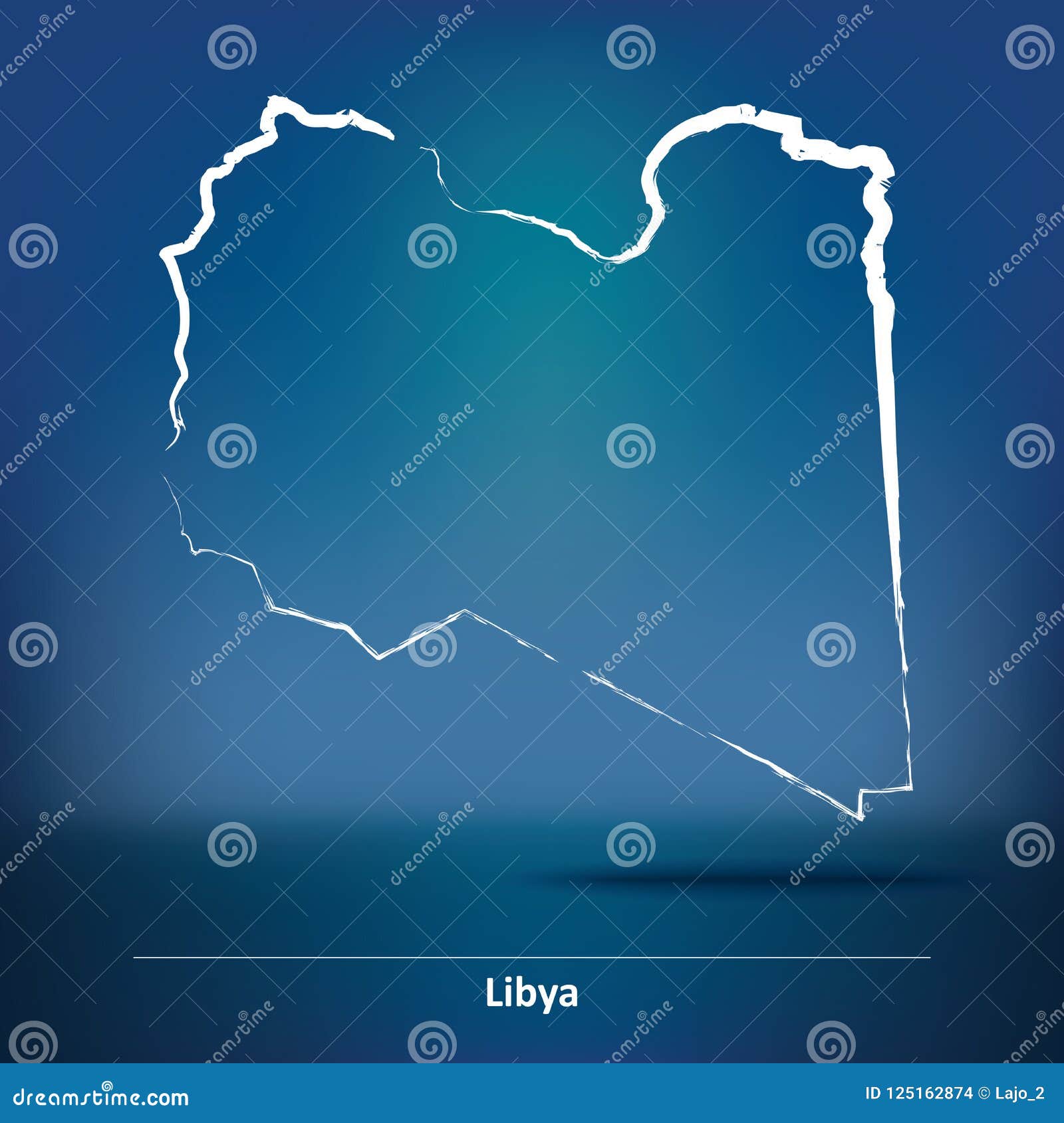 Doodle Map of Libya stock vector. Illustration of libya - 125162874