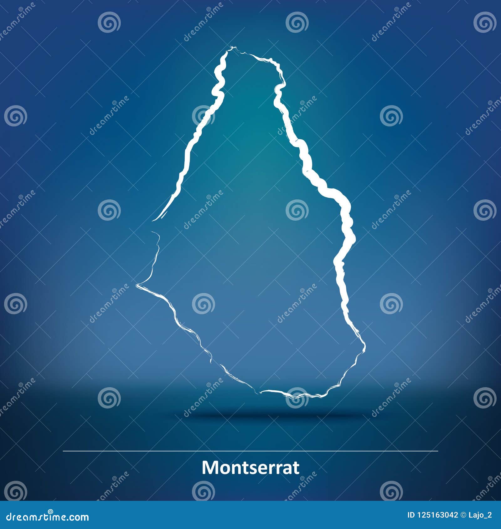 Doodle Map of Montserrat stock vector. Illustration of design - 125163042