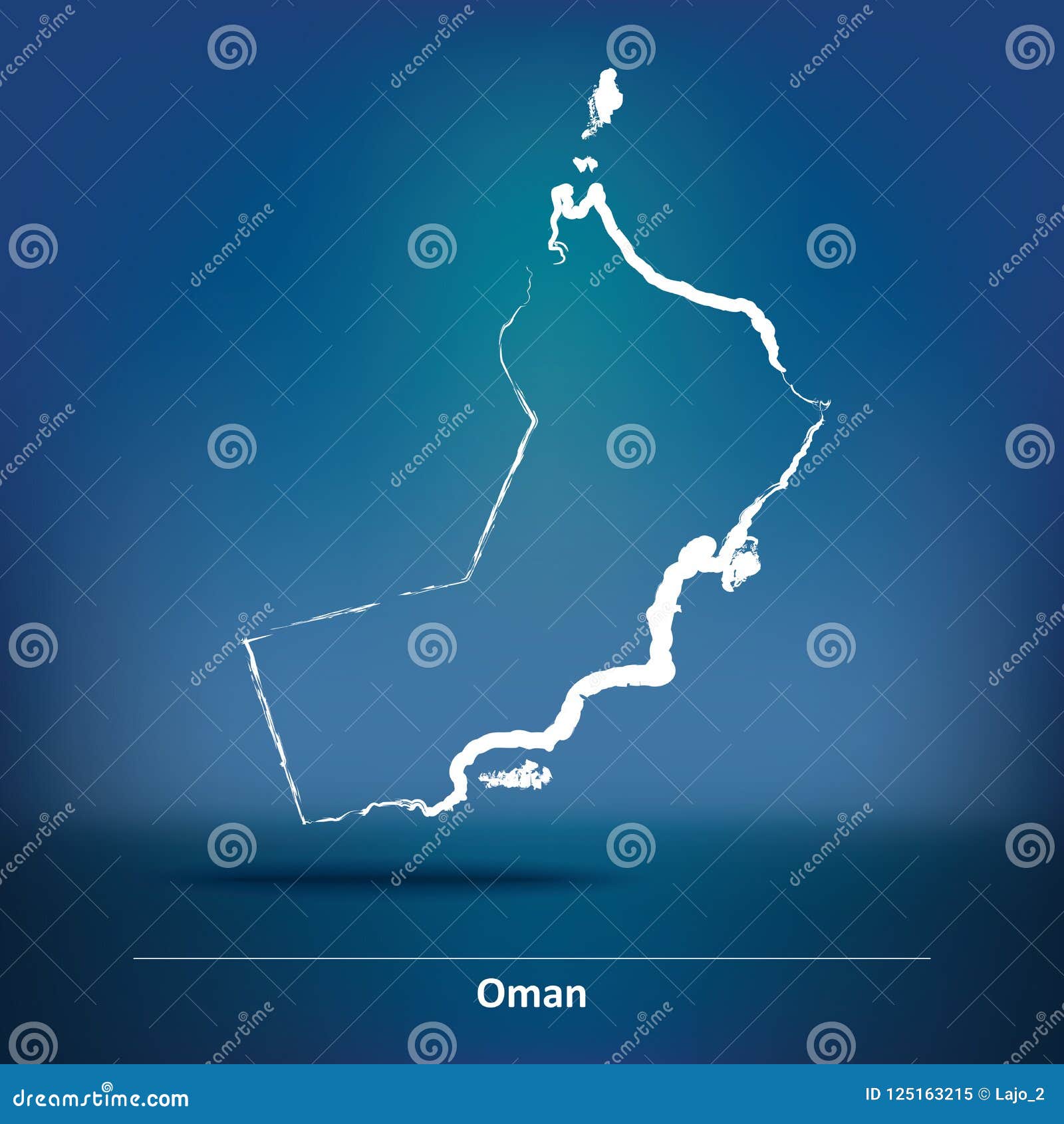 Doodle Map of Oman stock vector. Illustration of asia - 125163215