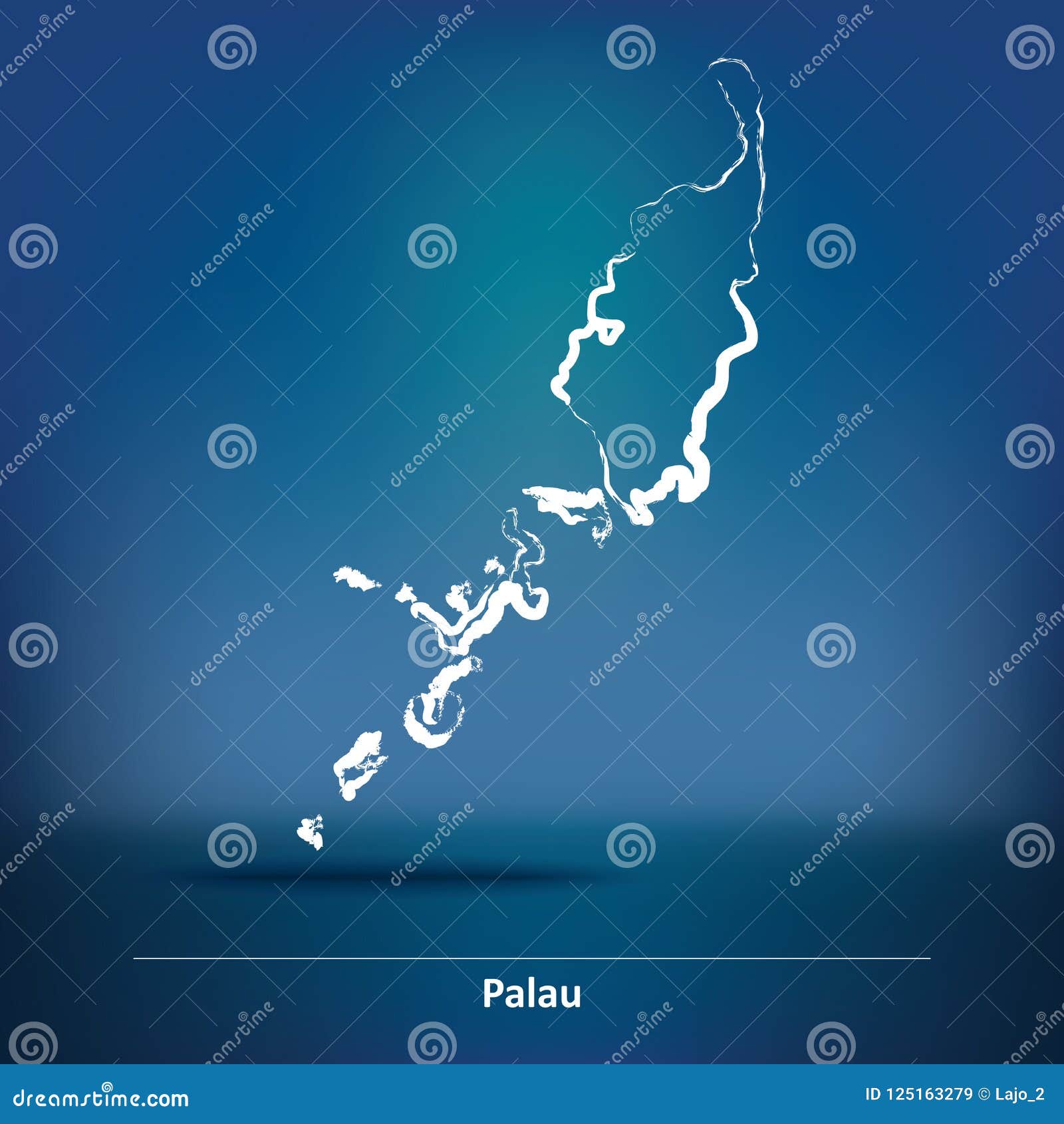Doodle Map of Palau stock vector. Illustration of official - 125163279