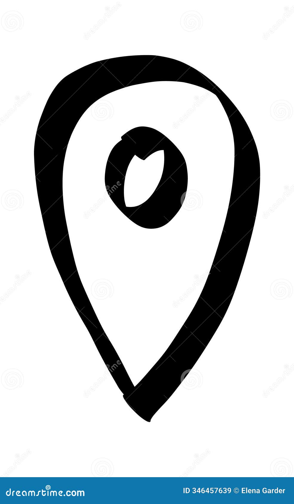 Doodle Map Pin, Hand Drawn Navigation, Sign Location. Set Isolated On ...