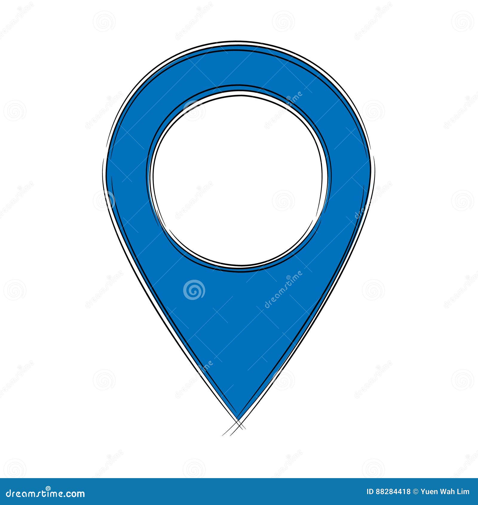 Doodle of Map Pointer Icon. EPS8 Stock Vector - Illustration of road ...