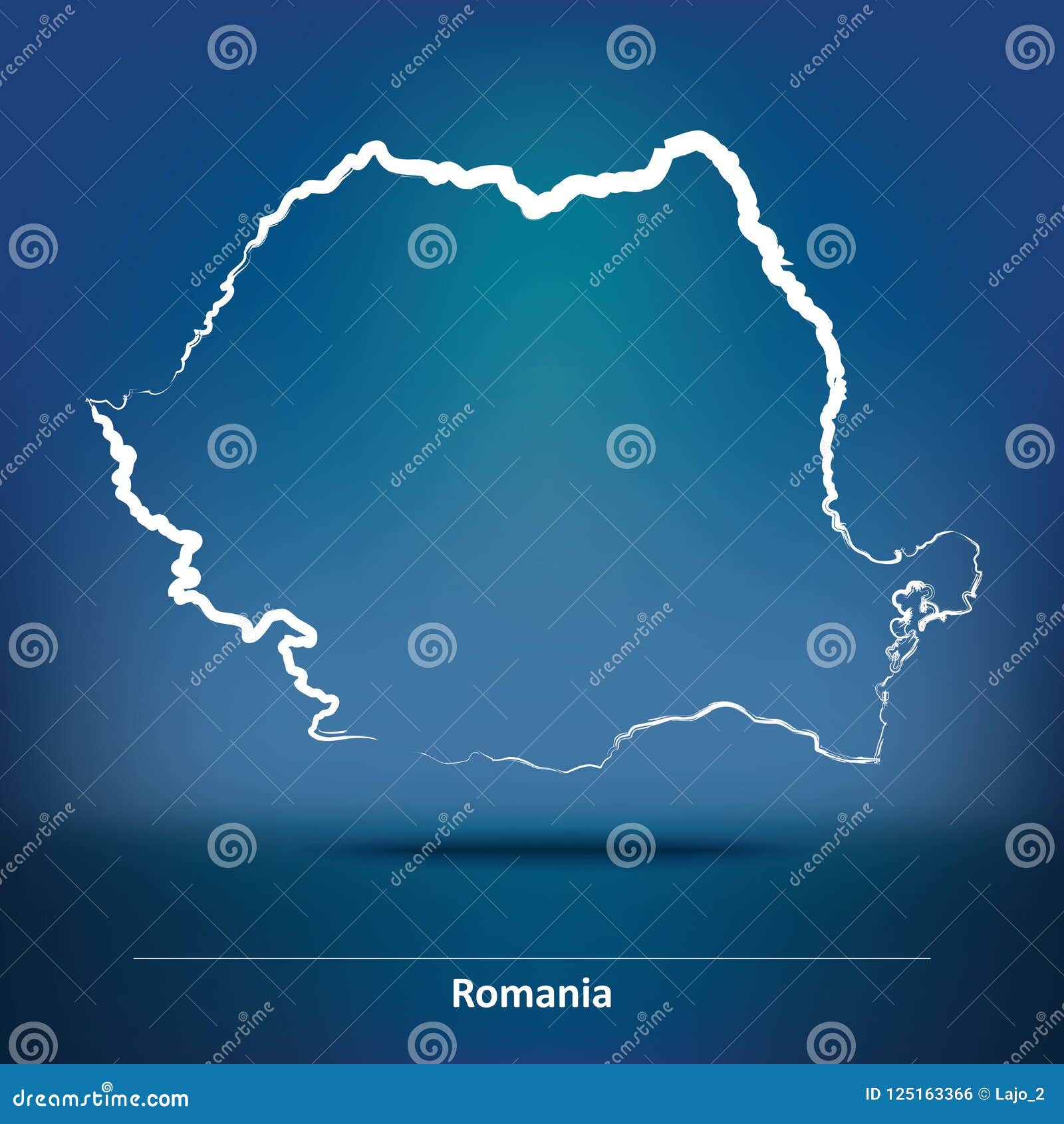 Doodle Map of Romania stock vector. Illustration of patriot - 125163366