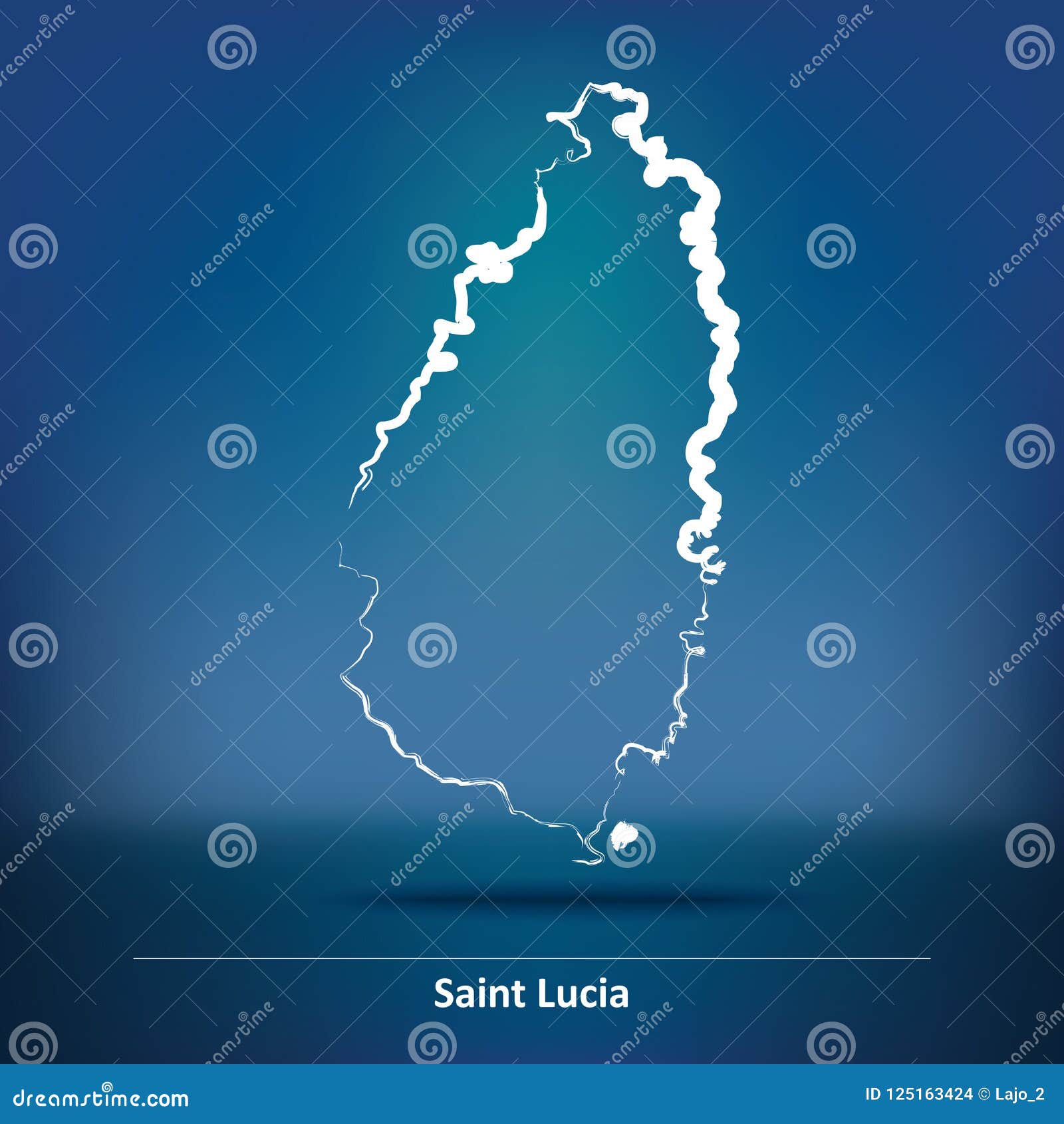 Doodle Map of Saint Lucia stock vector. Illustration of american ...
