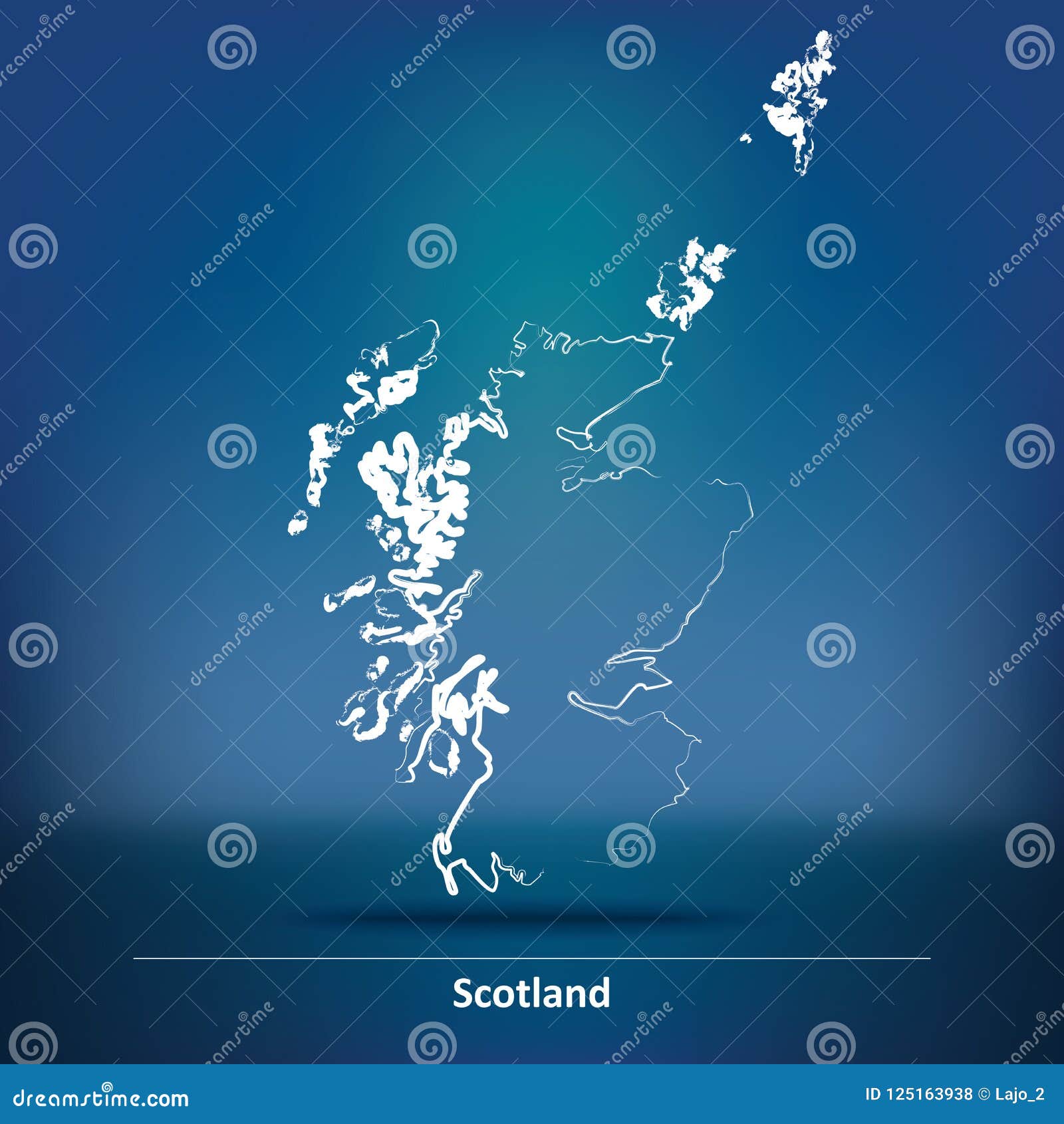 Doodle Map of Scotland stock vector. Illustration of generated - 125163938