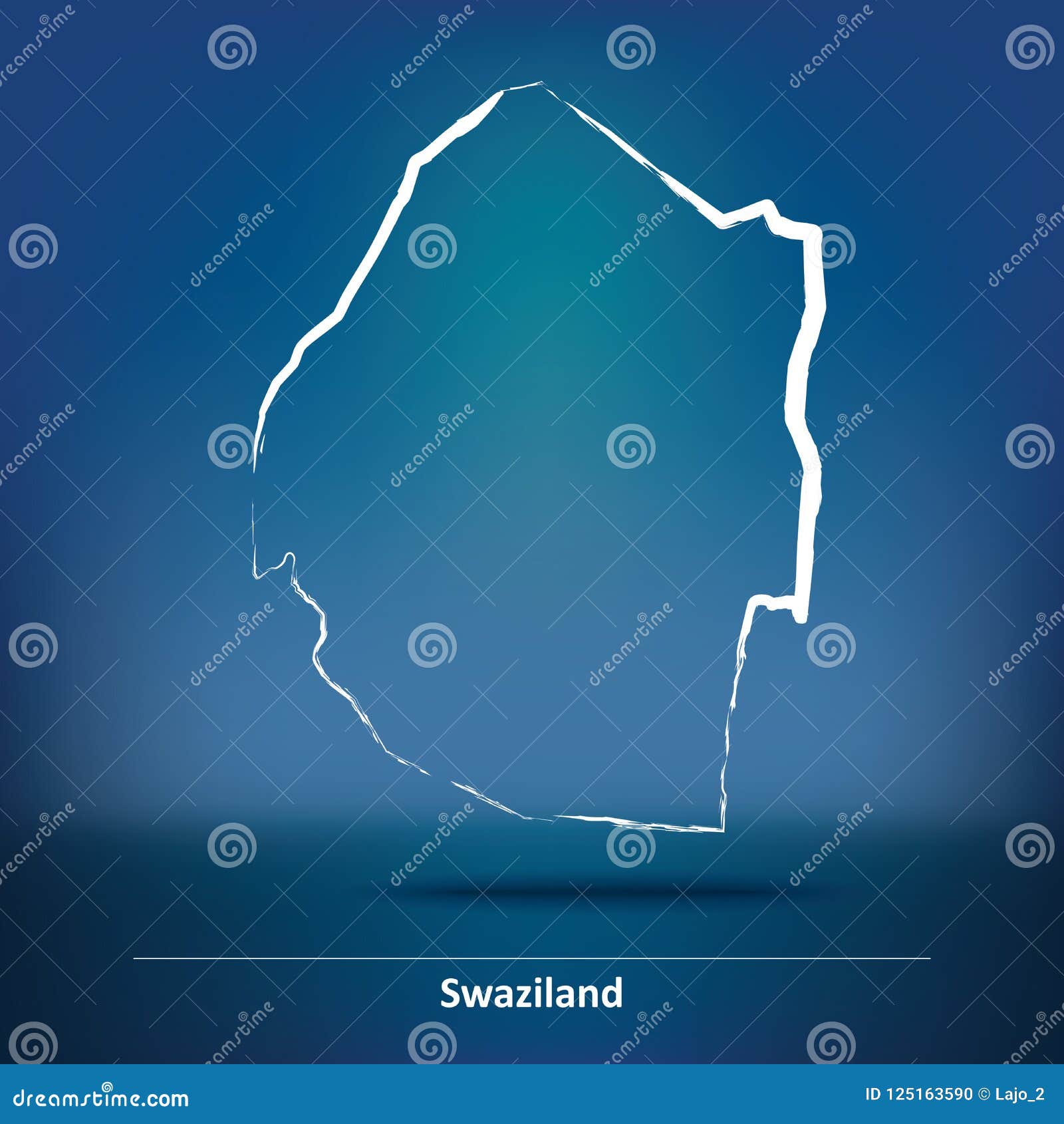 Doodle Map of Swaziland stock vector. Illustration of abstract - 125163590
