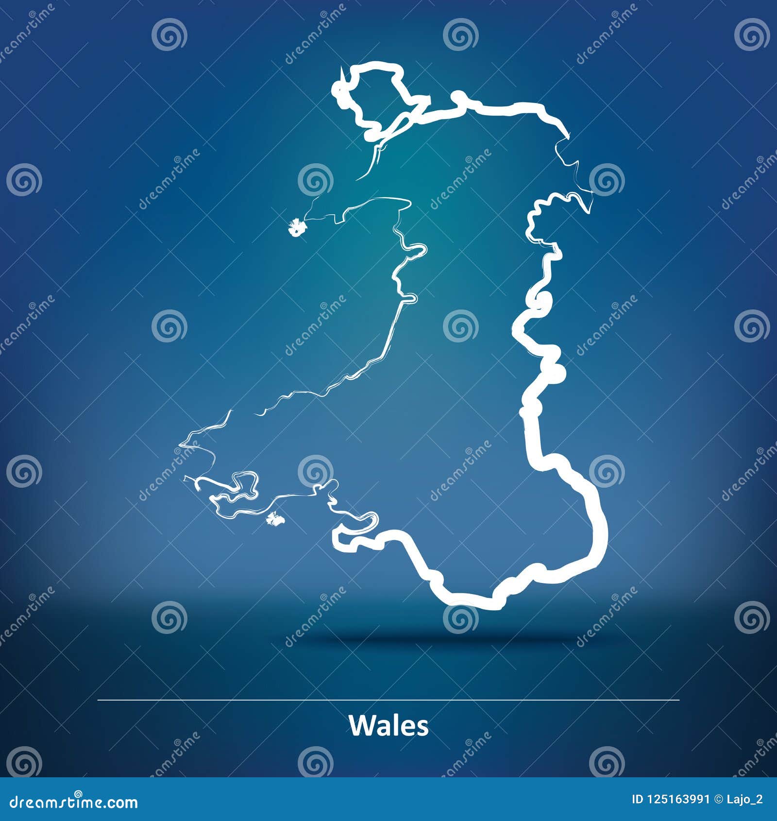 Doodle Map of Wales stock vector. Illustration of english - 125163991