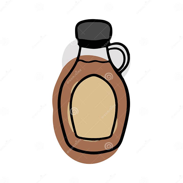 Cartoon doodle Maple Syrup stock vector. Illustration of glass - 263196955