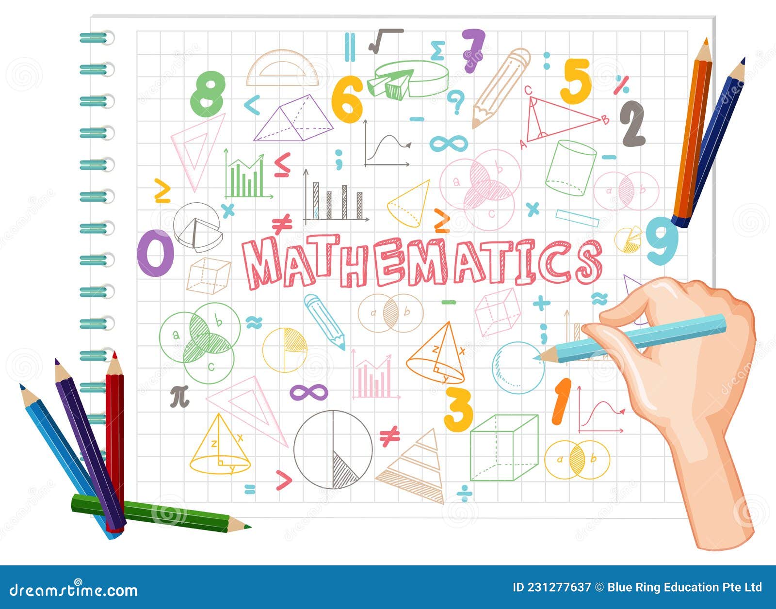 Doodle Math Formula with Mathematics Font Stock Vector - Illustration ...