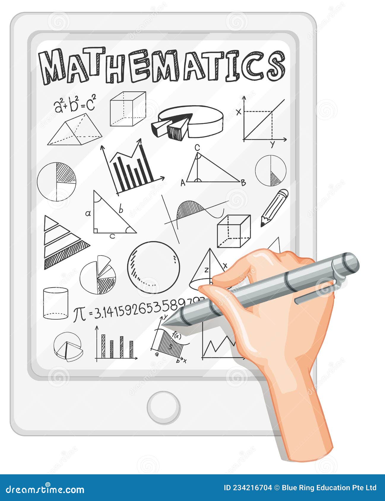 Doodle Math Formula with Mathematics Font Stock Vector - Illustration ...