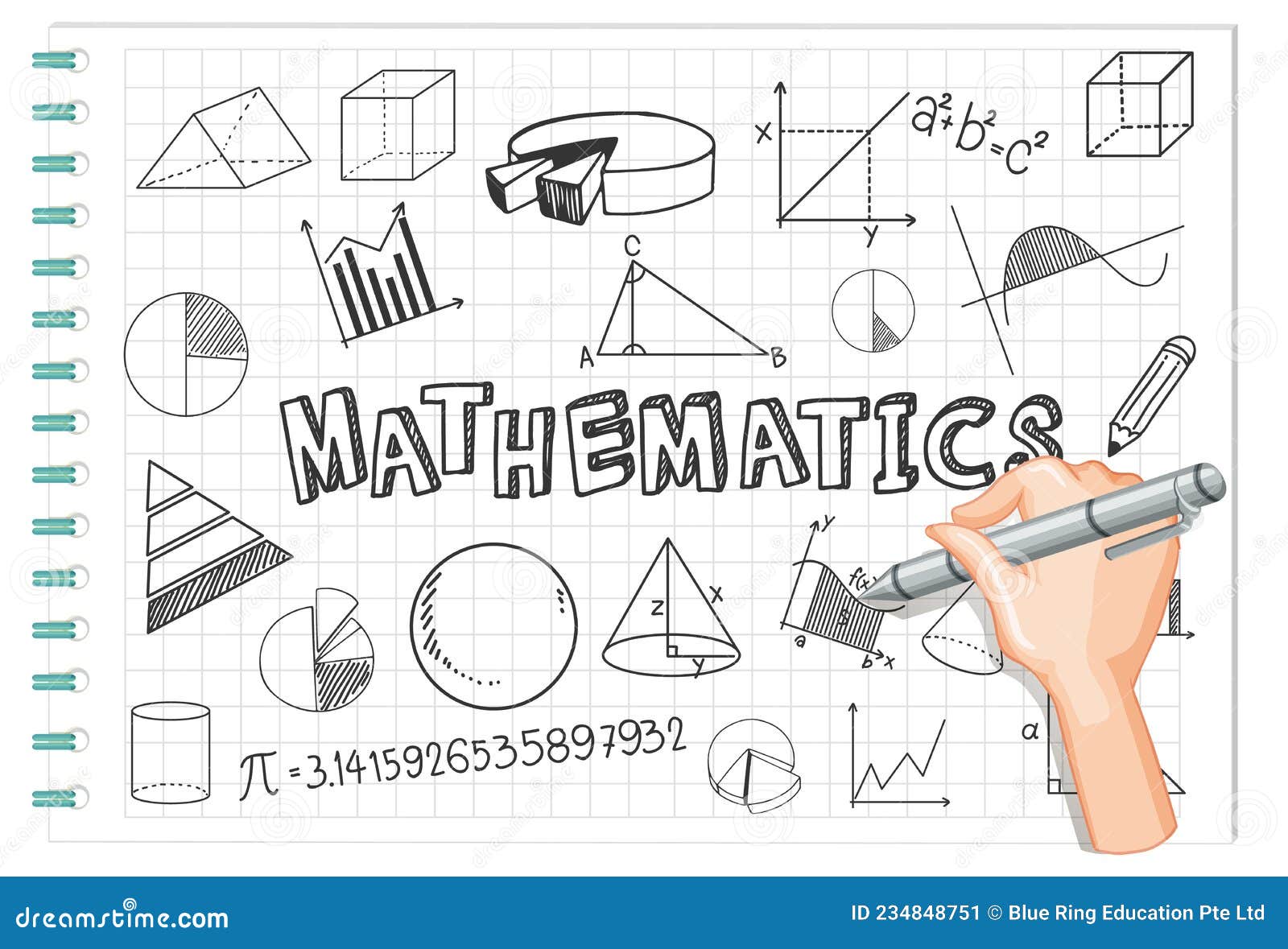 Doodle Math Formula with Mathematics Font Stock Vector - Illustration ...